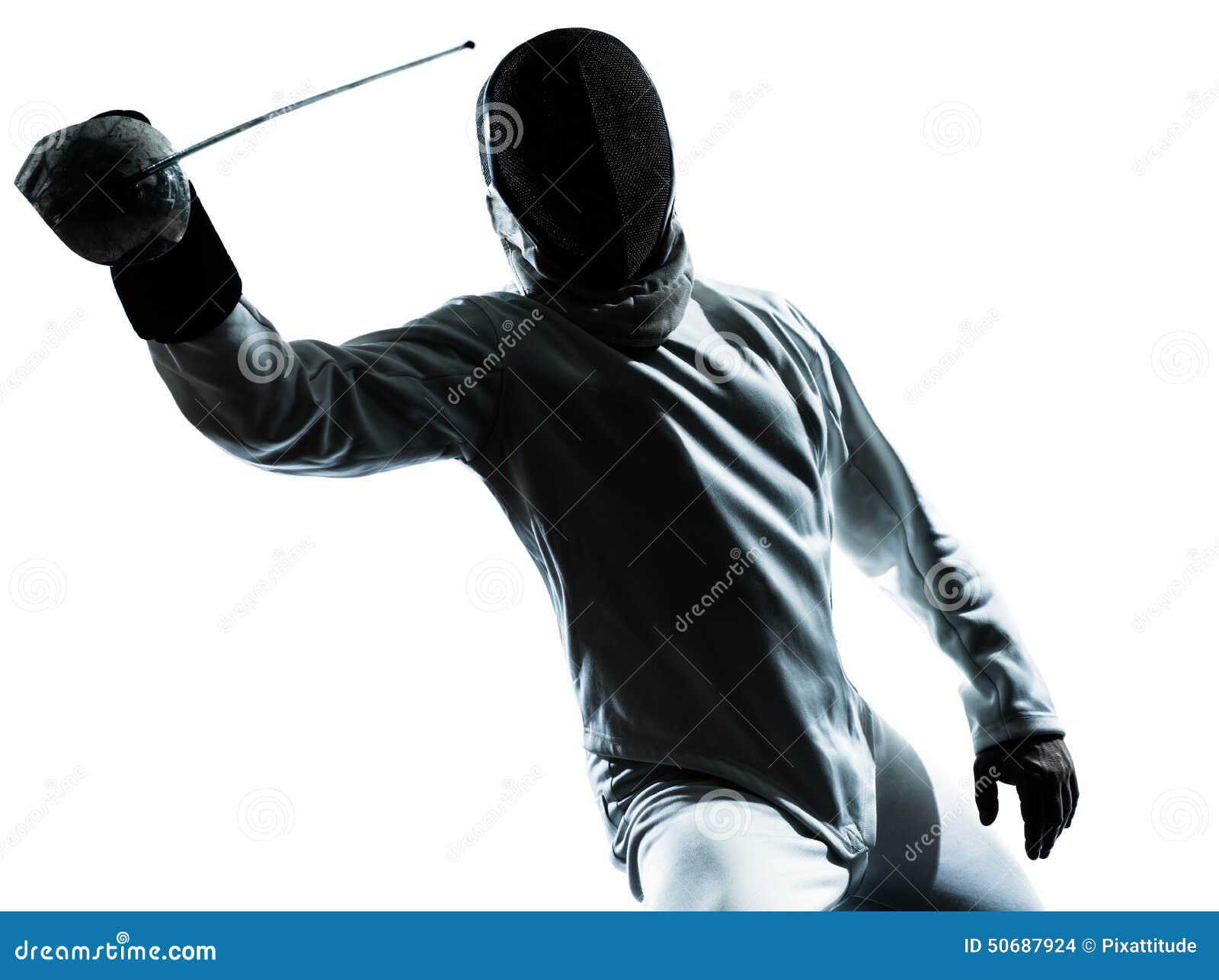 Man fencing silhouette stock photo. Image of white, protections - 50687924