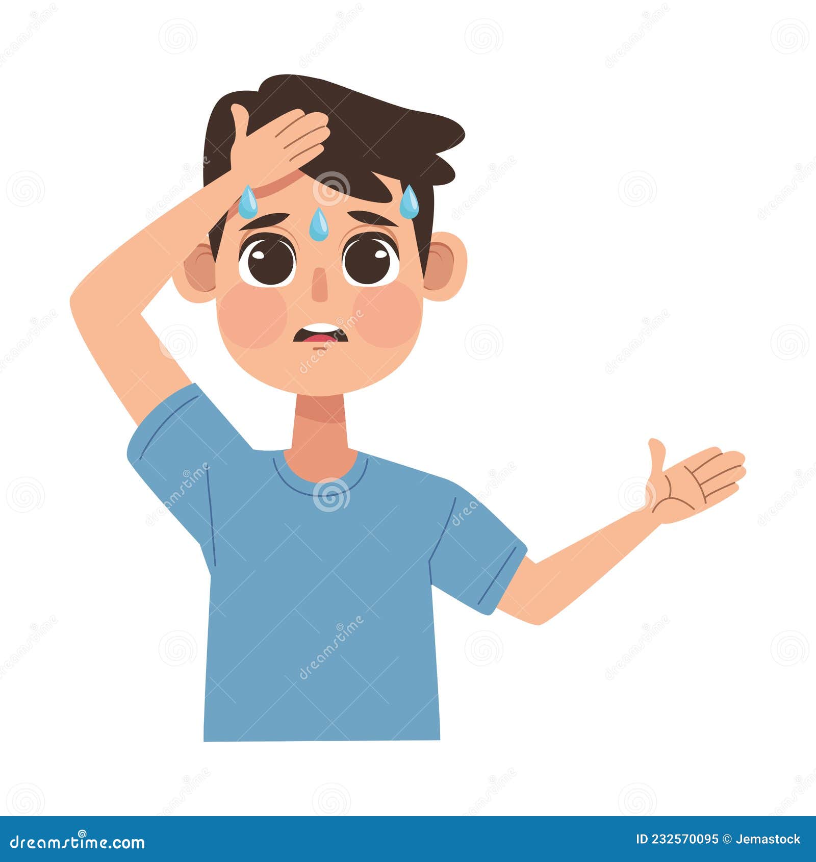 Man with fever stock vector. Illustration of design - 232570095