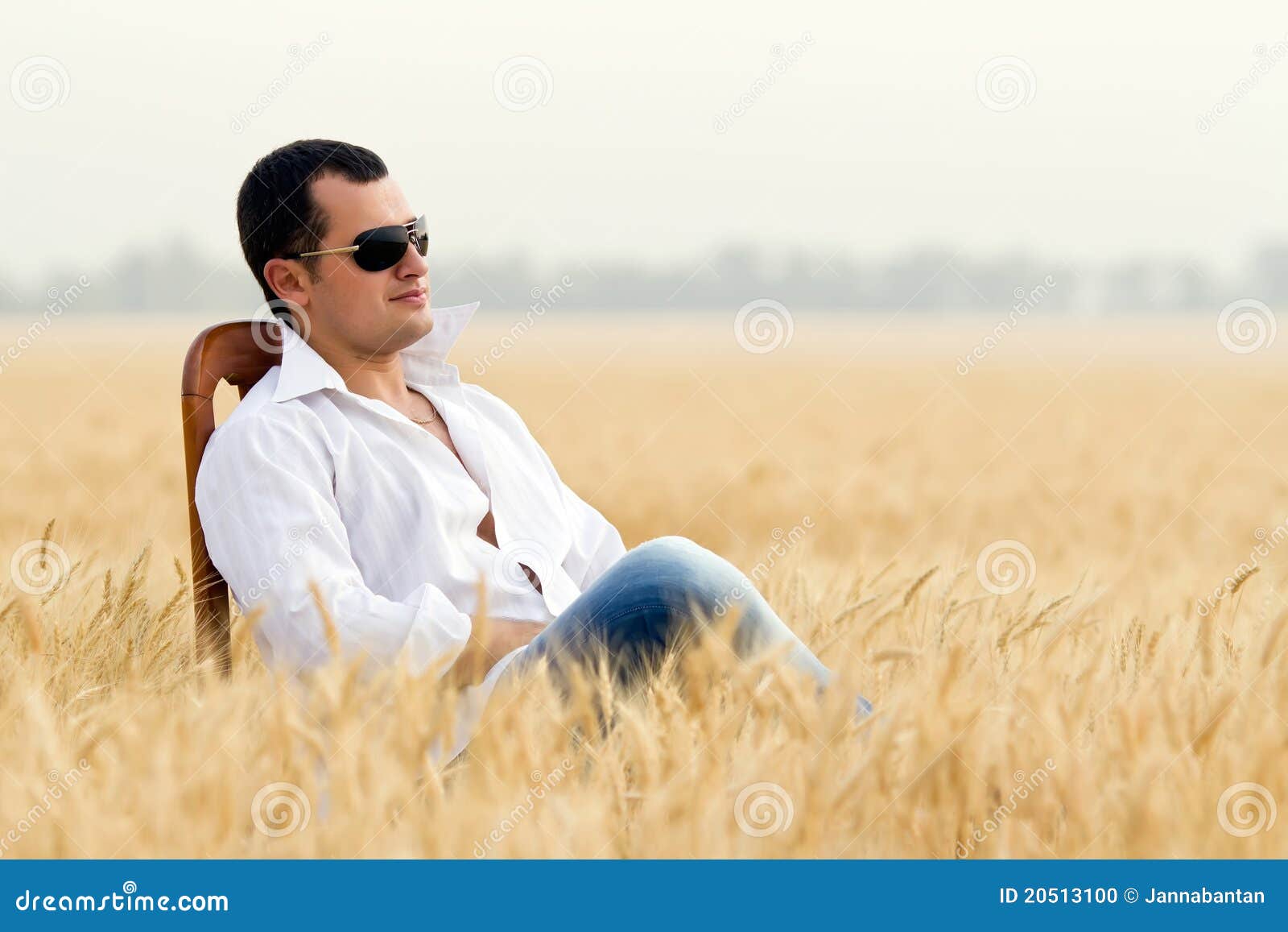 Man in field stock photo. Image of hair, male, growth - 20513100