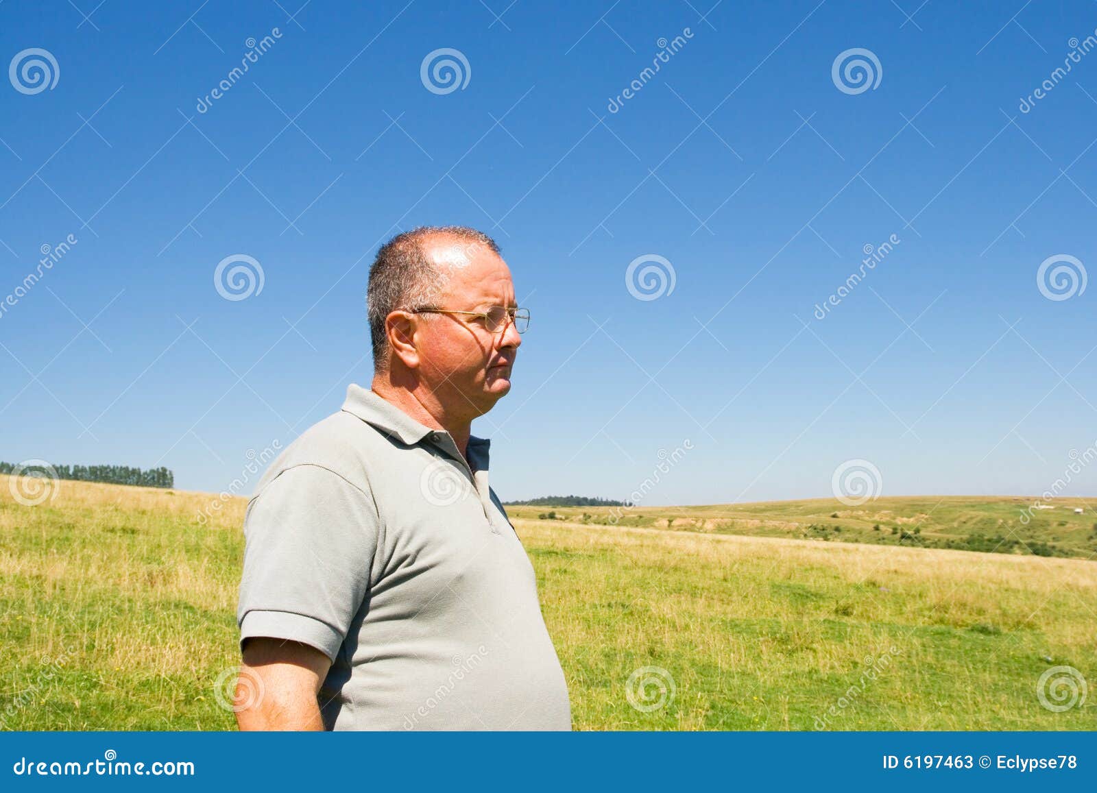 Man on a field stock image. Image of admire, field, optimistic - 6197463