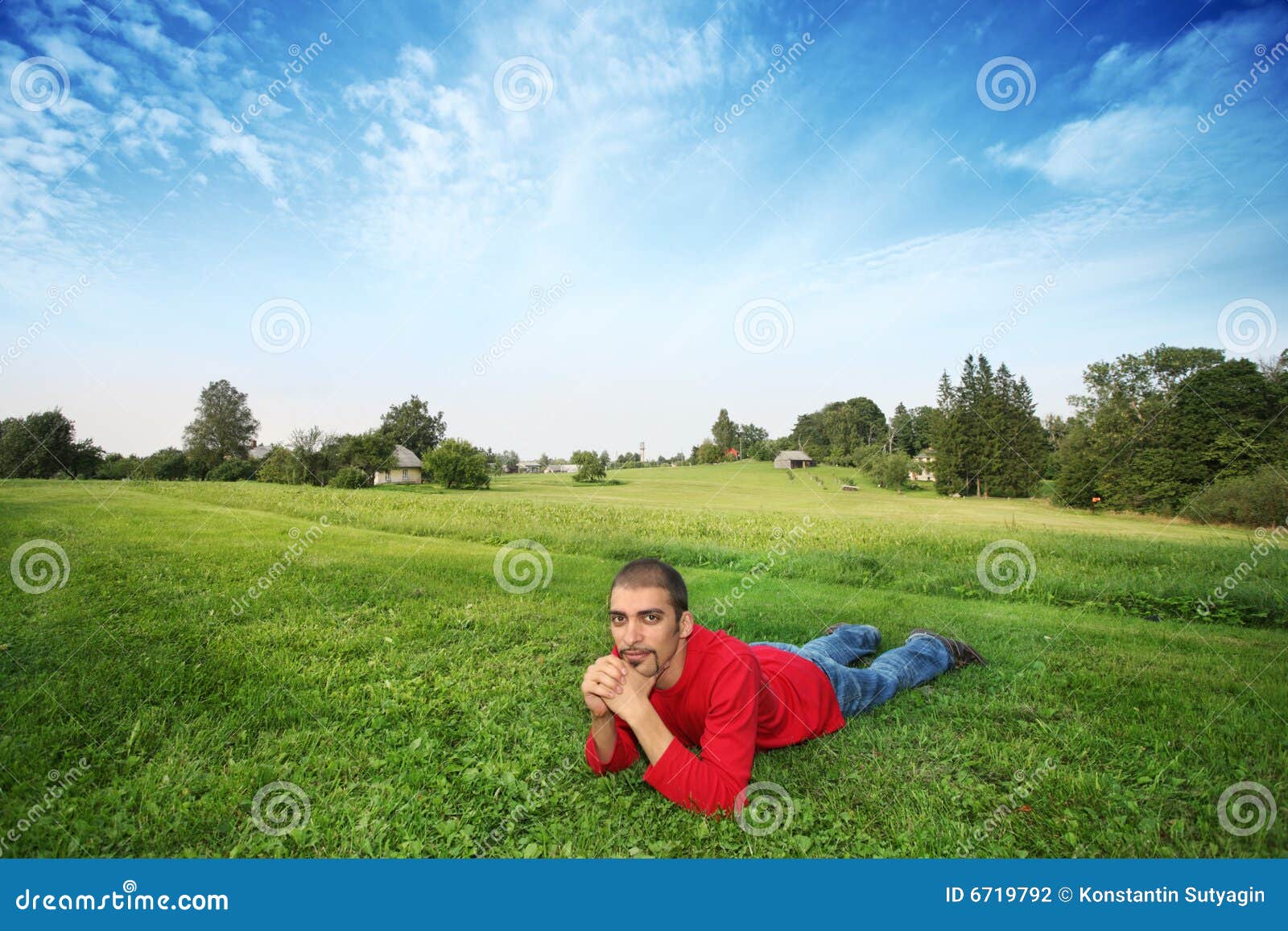Man on field stock photo. Image of nature, male, lifestyle - 6719792