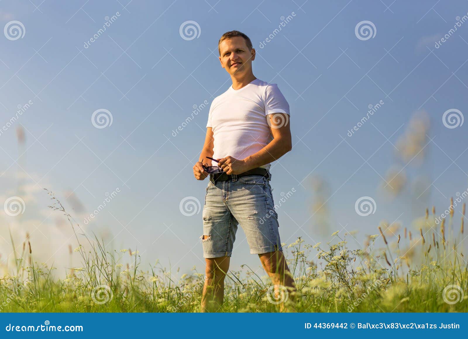 Man on the field. stock photo. Image of caucasian, lifestyle - 44369442