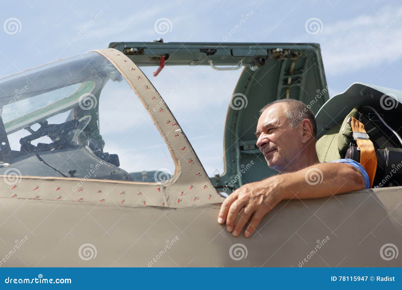 Man in fighter cockpit stock image. Image of plane, human - 78115947
