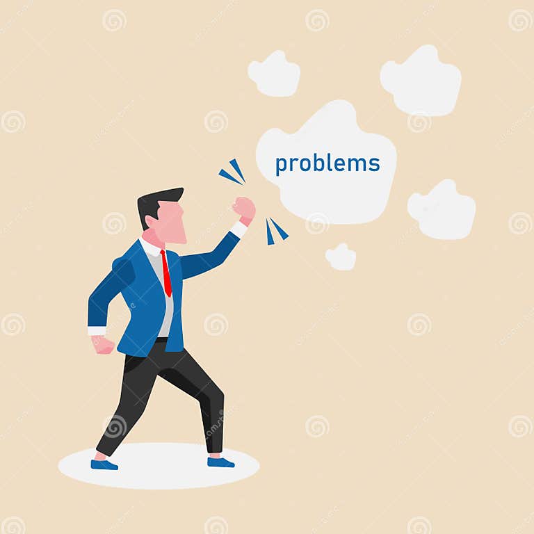 A Man Fighting with Lots of Problem Confidently. a Man Struggling To ...