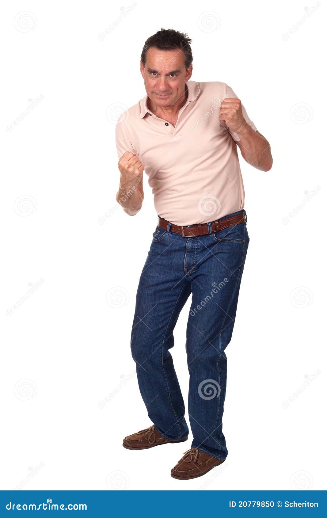 Man in Fighting Pose Ready To Punch Stock Photo - Image of full ...