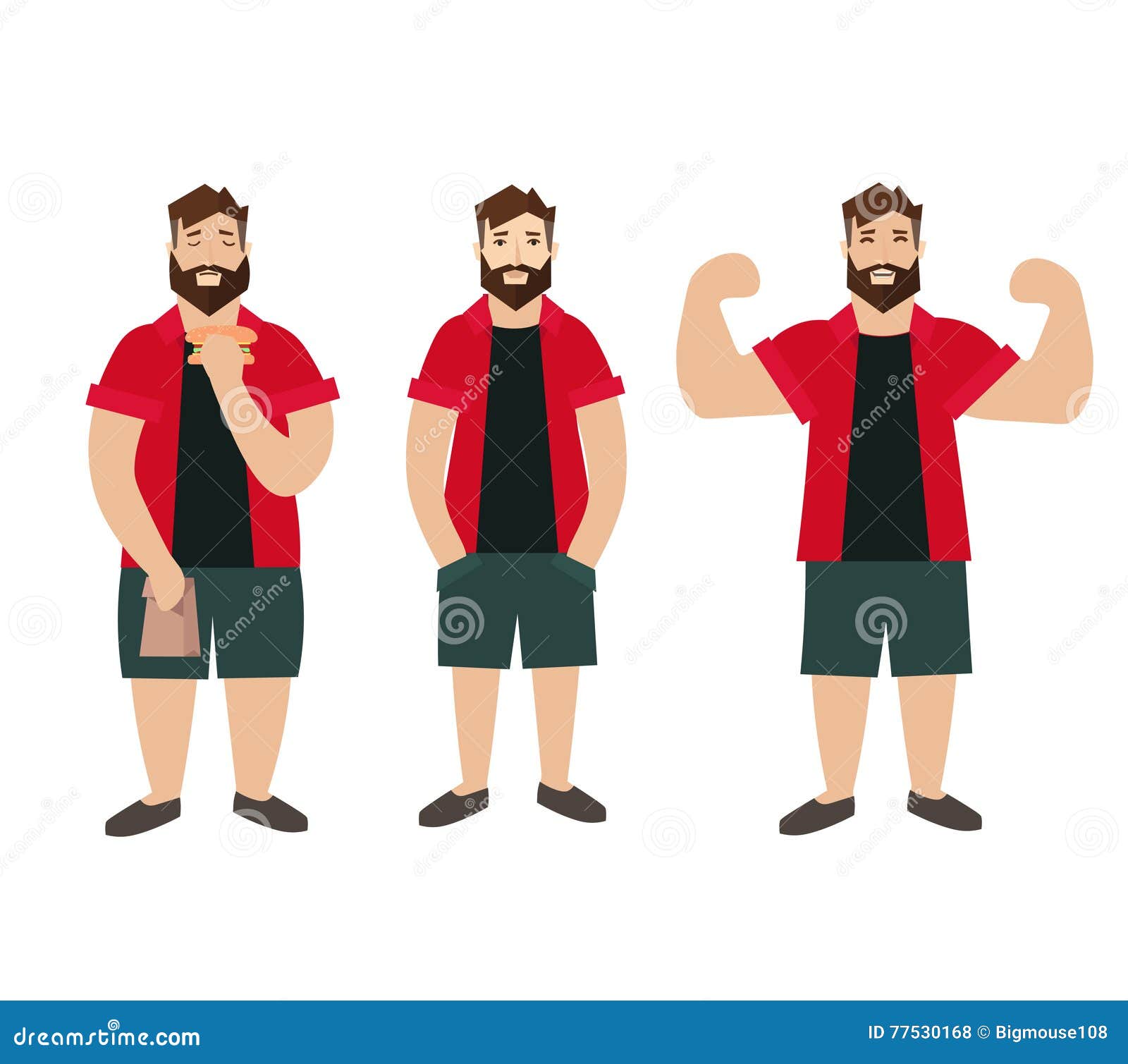 Man Figure Slim Healthy Lifestyle Vector Infographics | CartoonDealer ...