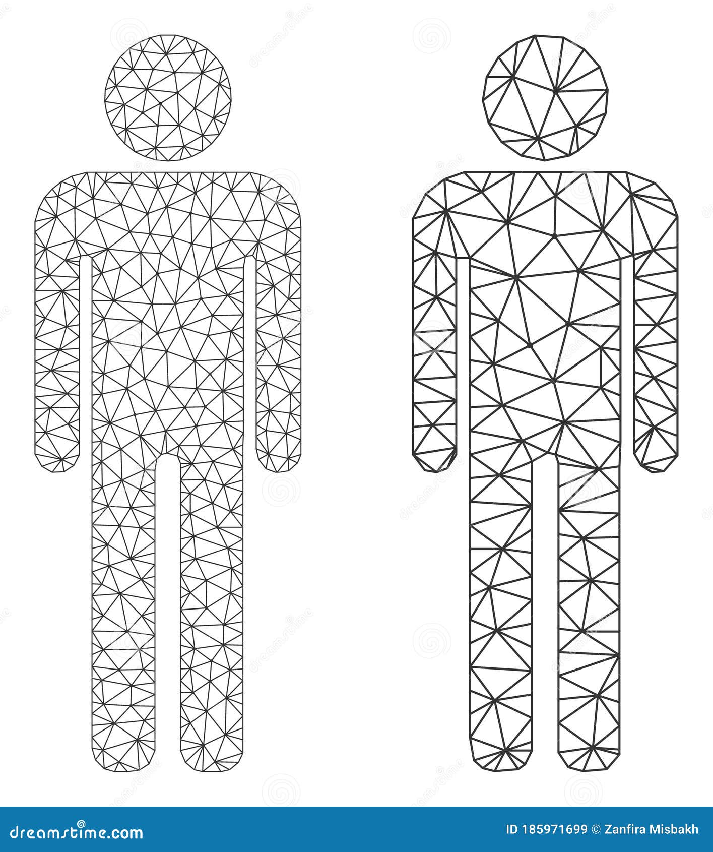 Man Figure Icon - Vector Triangular Mesh Stock Vector - Illustration of ...
