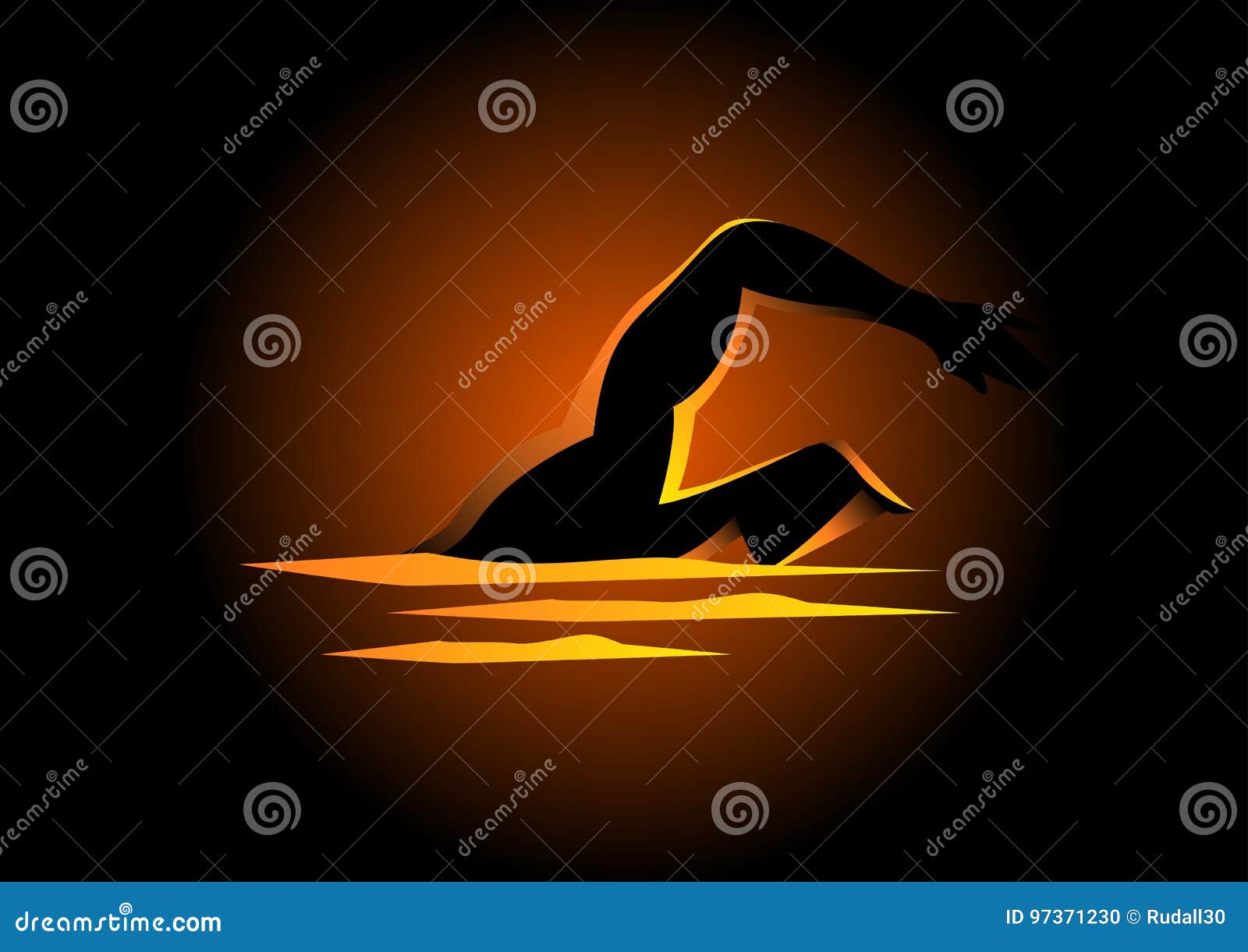 Man figure swimming stock vector. Illustration of cartoon - 97371230