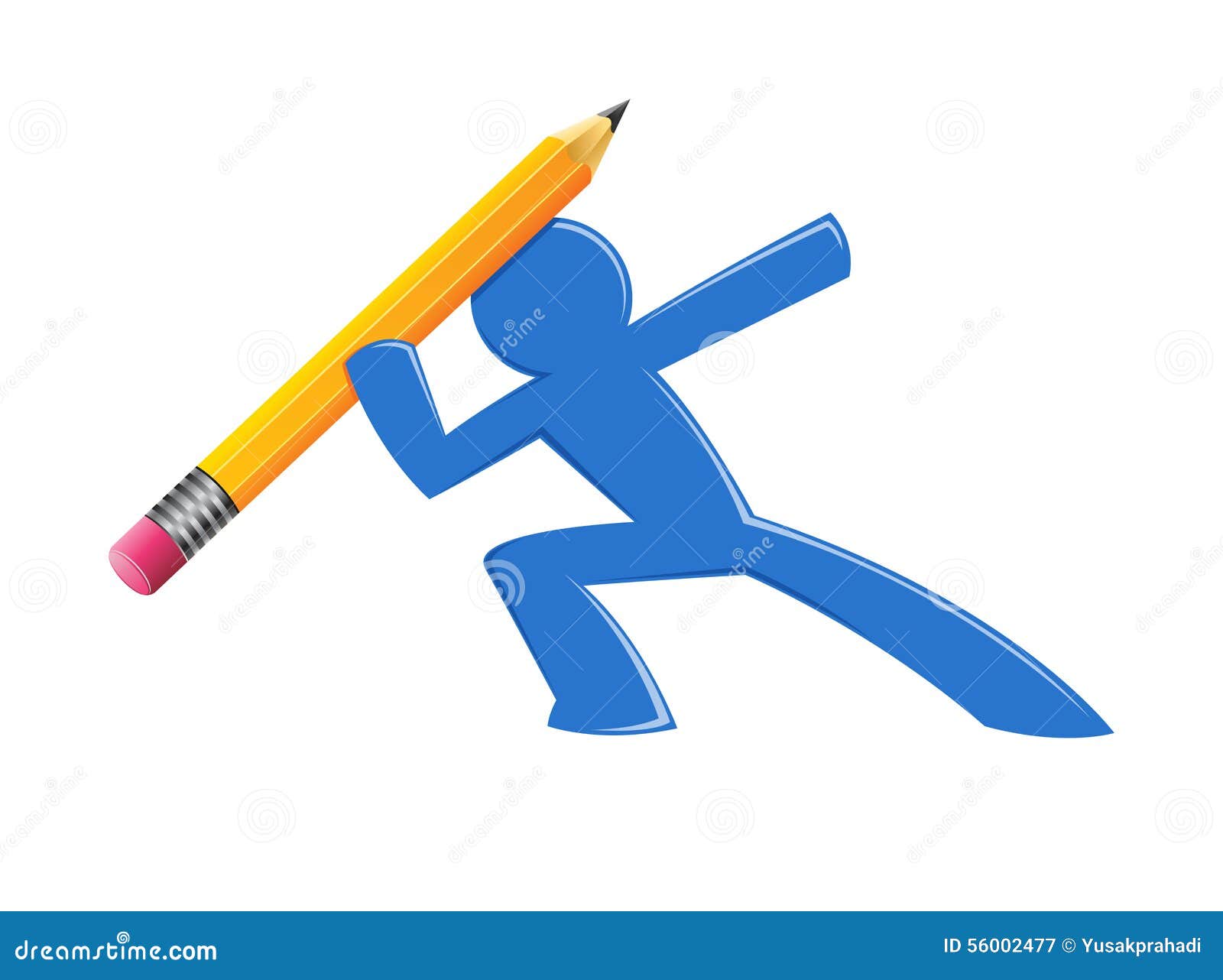 Man Figure Throwing Pencil stock vector. Illustration of form - 56002477