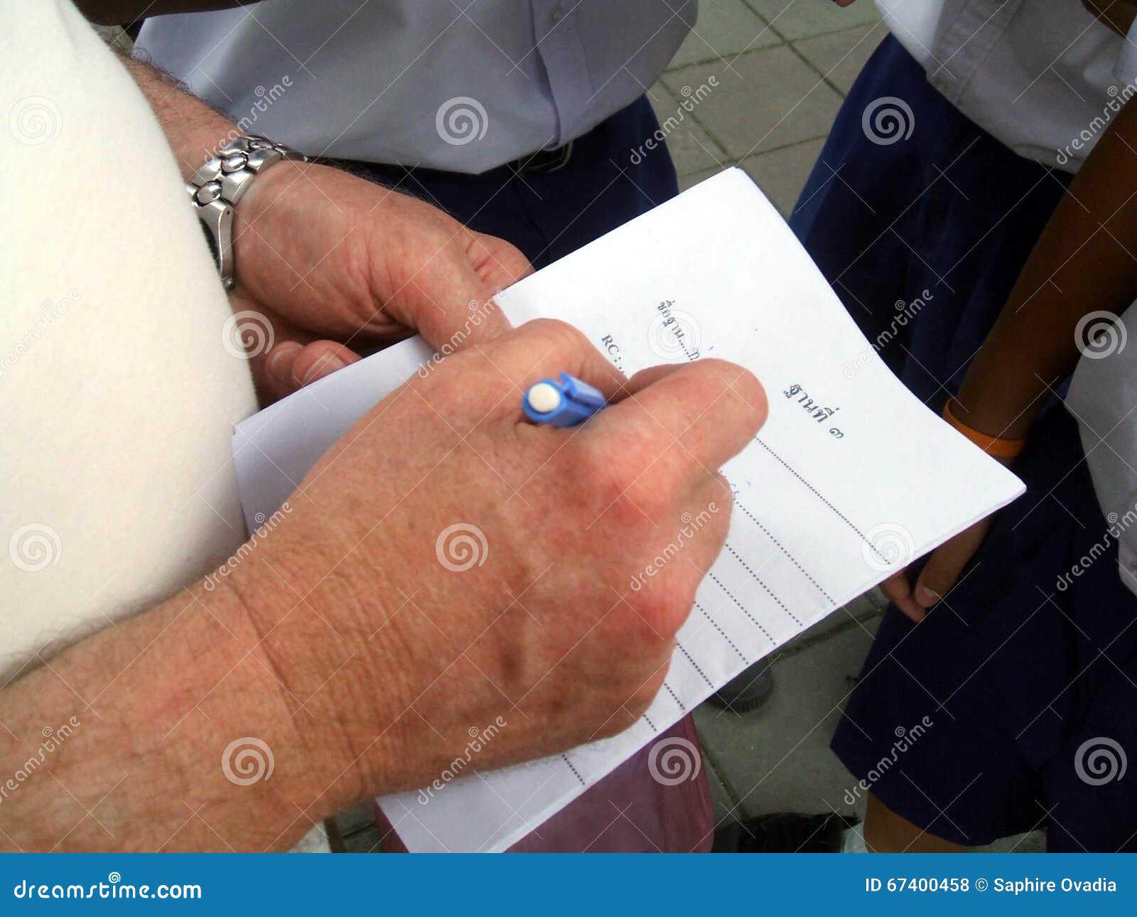 Man filling a form stock photo. Image of details, handwriting - 67400458