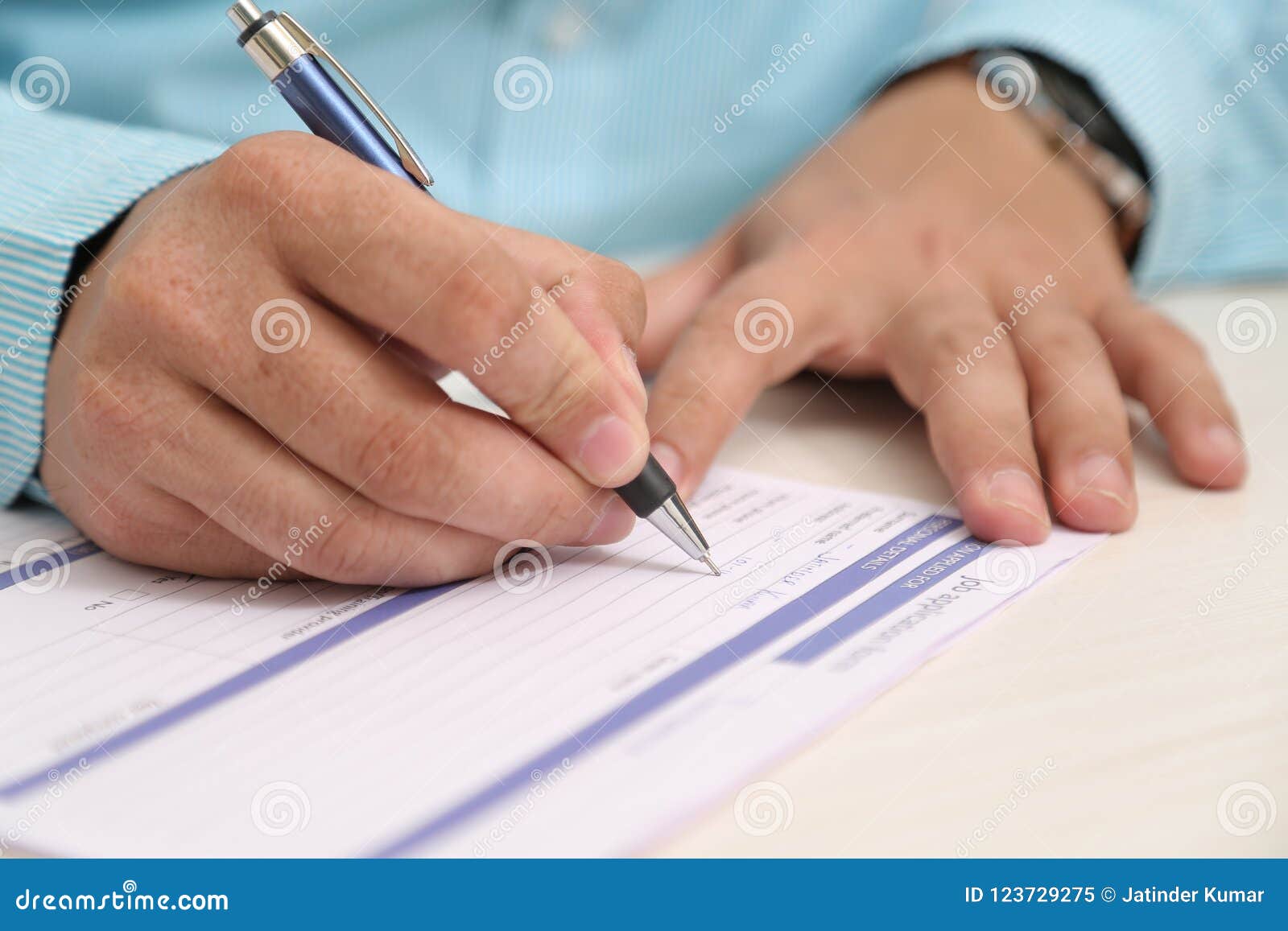 Man is Filling Form with Pen Stock Image - Image of numbers, assessment ...