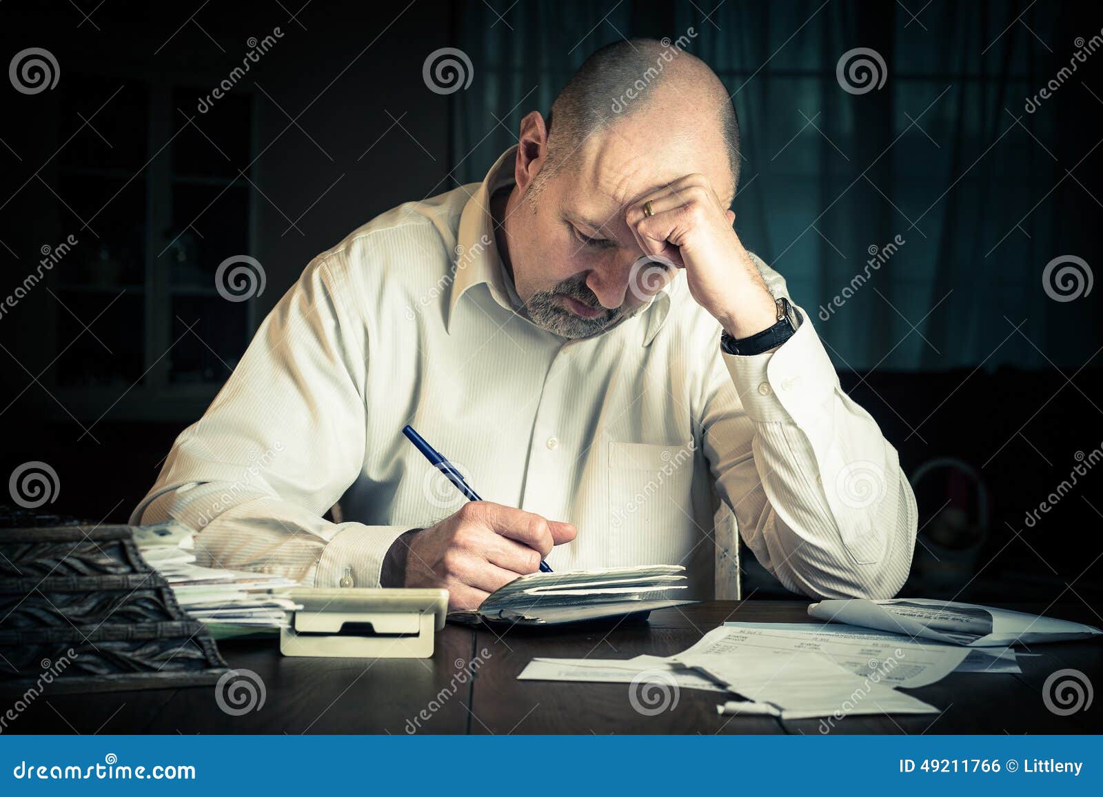 Man with Finances stock photo. Image of broke, mature - 49211766