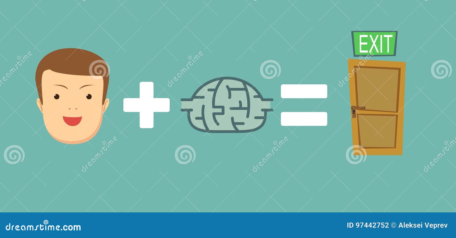 Man find a way out stock vector. Illustration of inspiration - 97442752