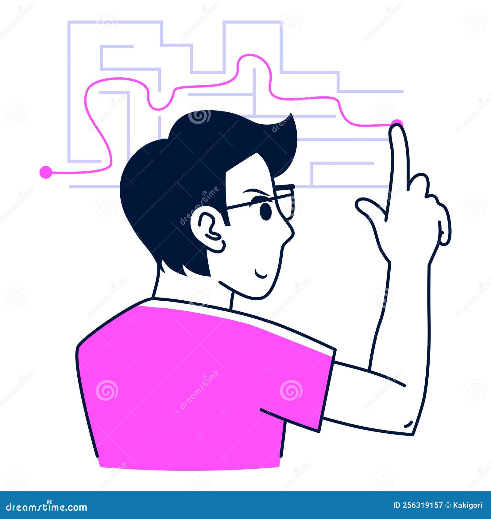 Man Finding Solution Concept Stock Vector - Illustration of flat ...