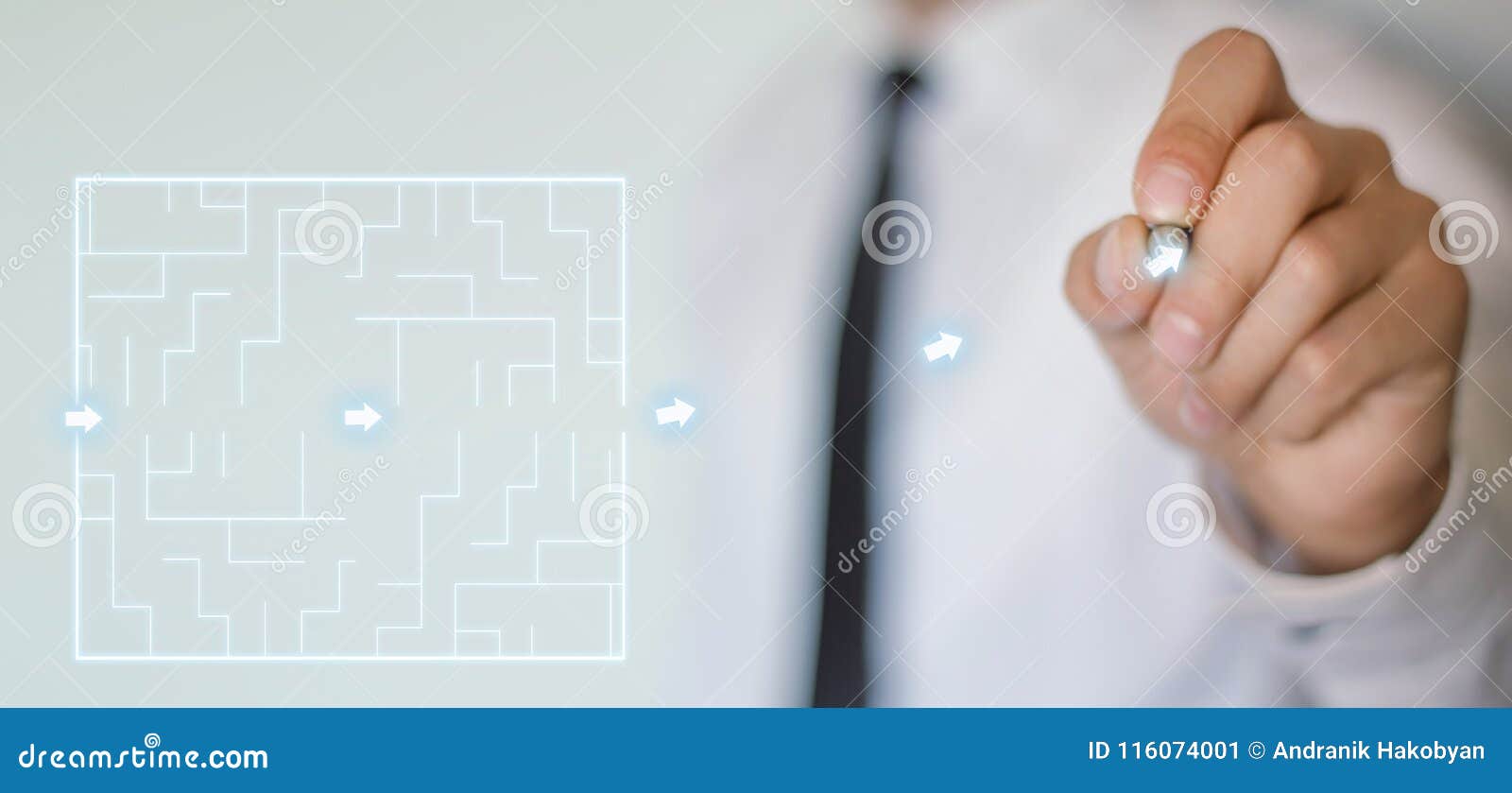 Man Finding the Solution of a Labyrinth. Stock Image - Image of problem ...