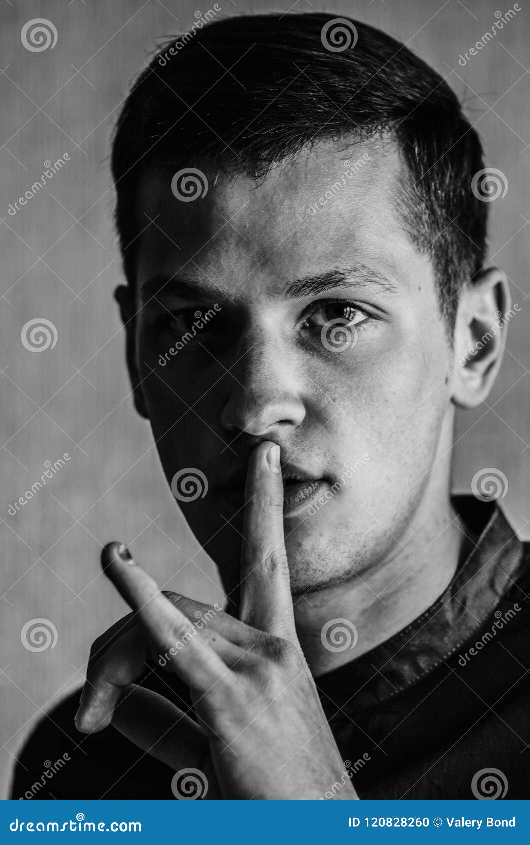 Man with Finger stock photo. Image of mysterious, black - 120828260
