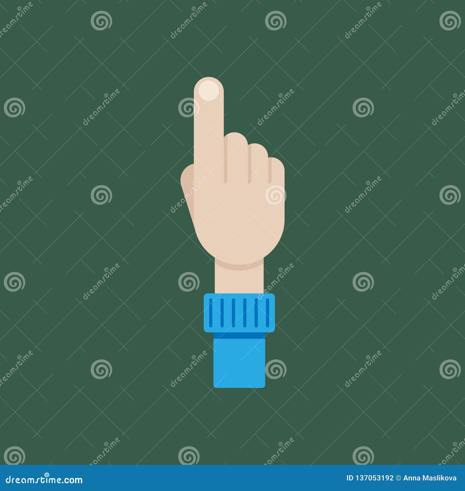 Man Finger Choosing Someting. Vector Illustration in Flat Style Stock ...