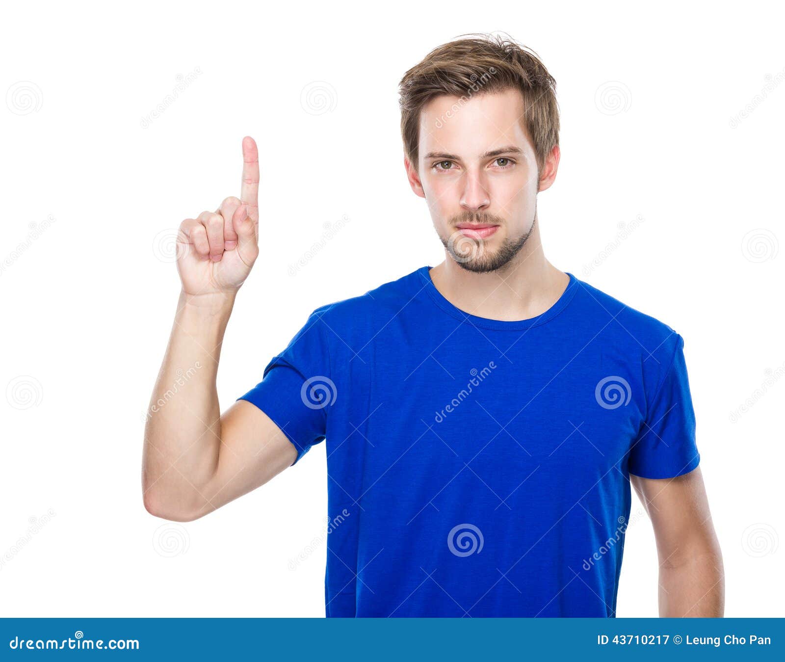 Man with finger point up stock image. Image of blond - 43710217
