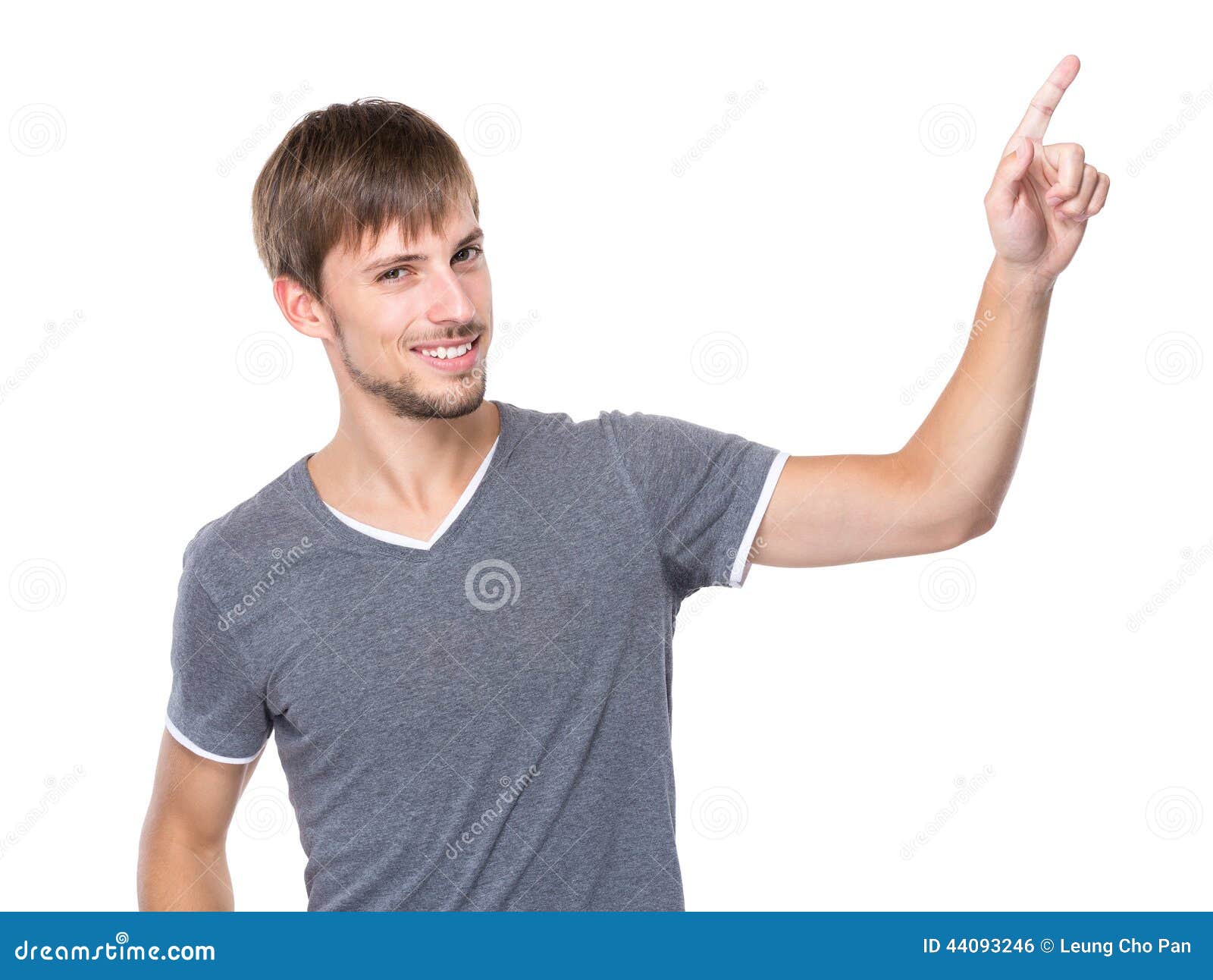 Man with finger up stock photo. Image of point, counting - 44093246
