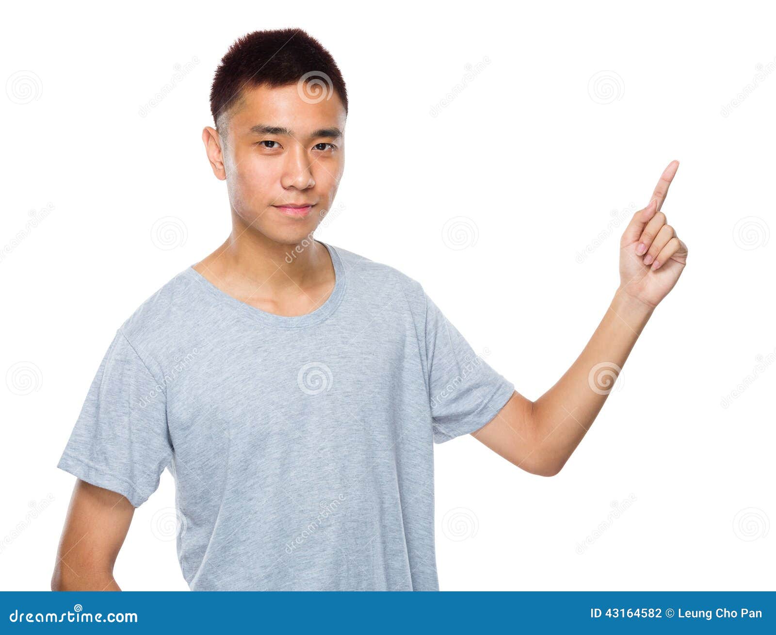 Man with finger up stock photo. Image of vest, studio - 43164582