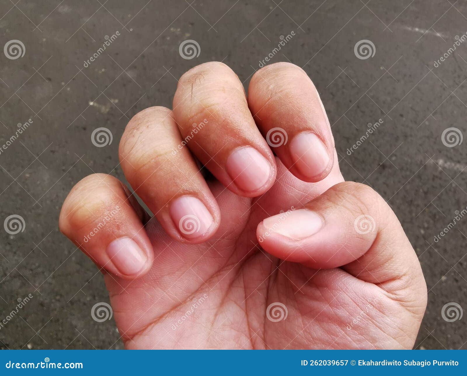 Man Fingers with Freshly Cut Nails. Stock Image - Image of beauty ...