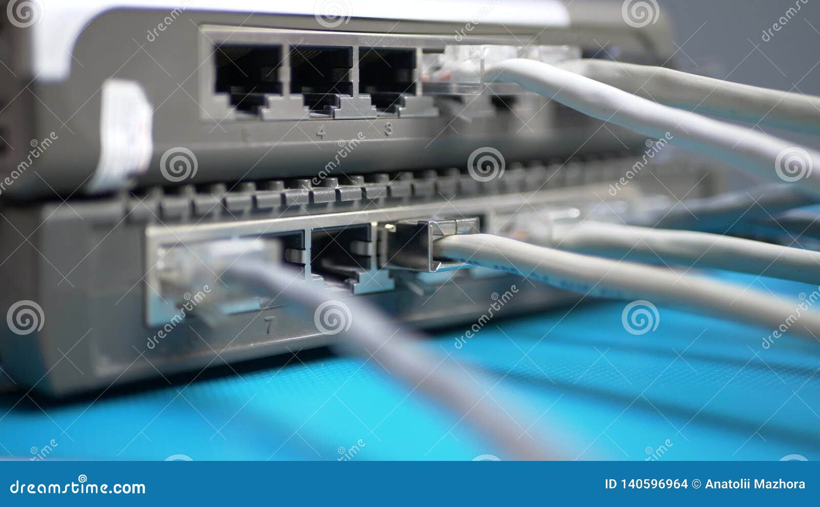 Man Fingers Plugging Ethernet Cable with RJ45 into the Port Stock ...