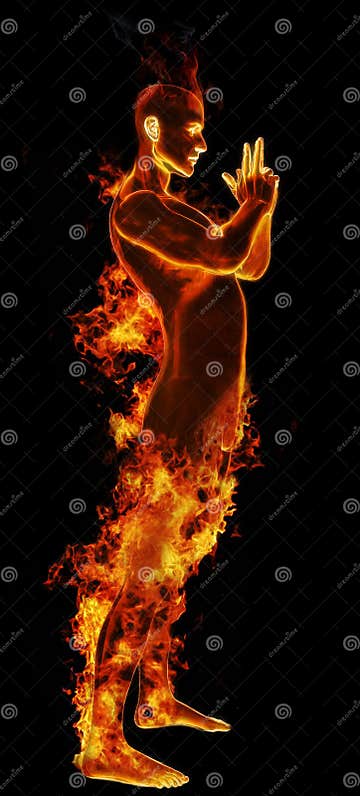 Man on fire stock illustration. Illustration of arts, flames - 8815565