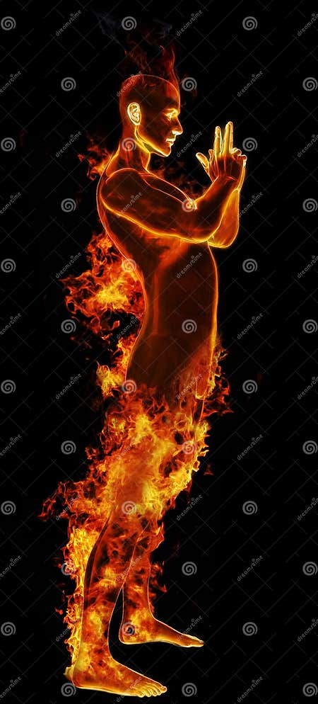Man on fire stock illustration. Illustration of arts, flames - 8815565
