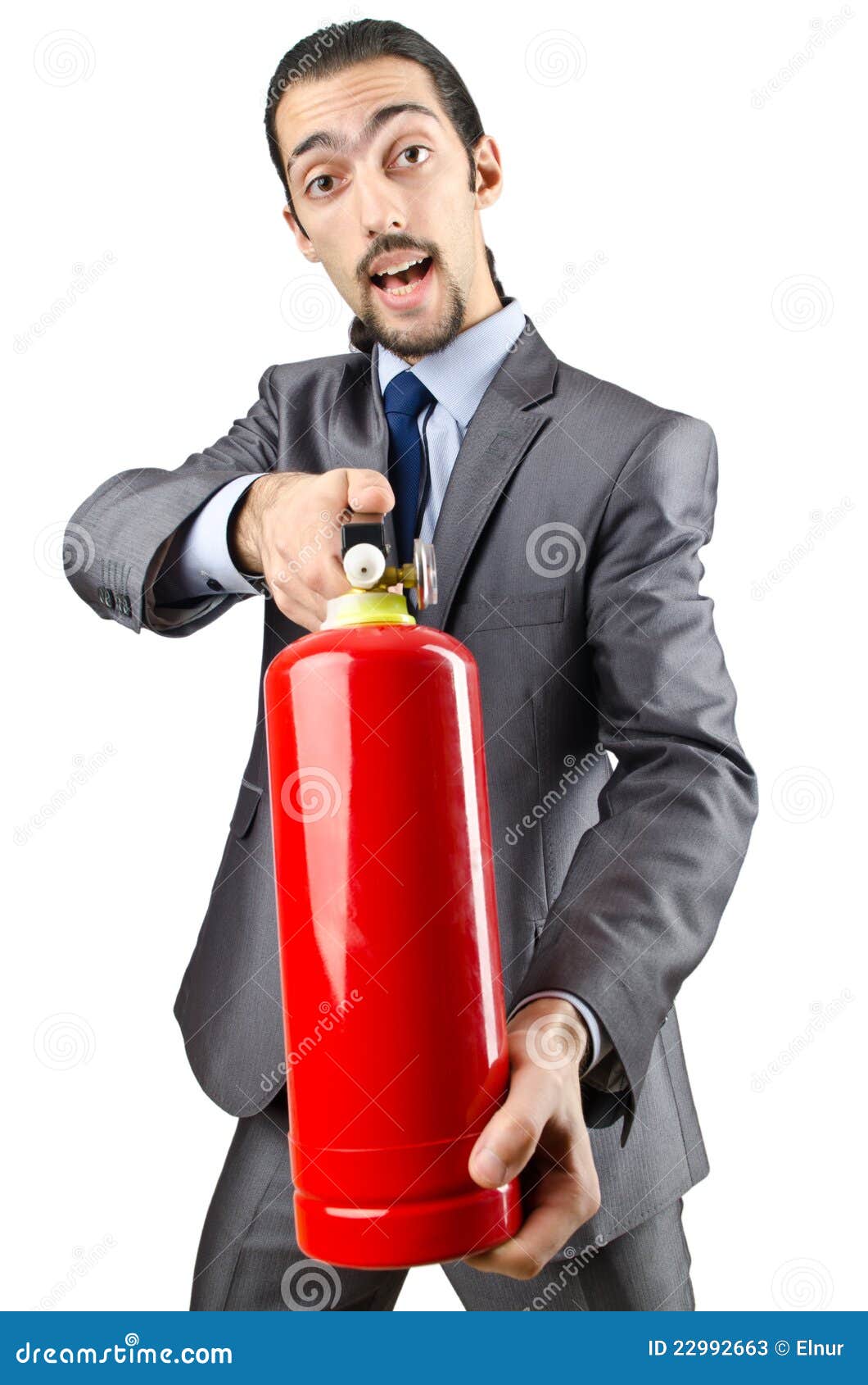 Man with Fire Extinguisher - Firefighting Concept Stock Image - Image ...