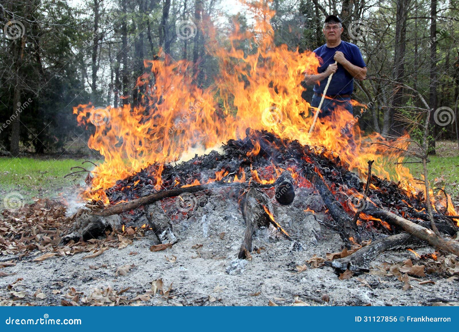 Man in the fire stock photo. Image of flames, rural, fire - 31127856
