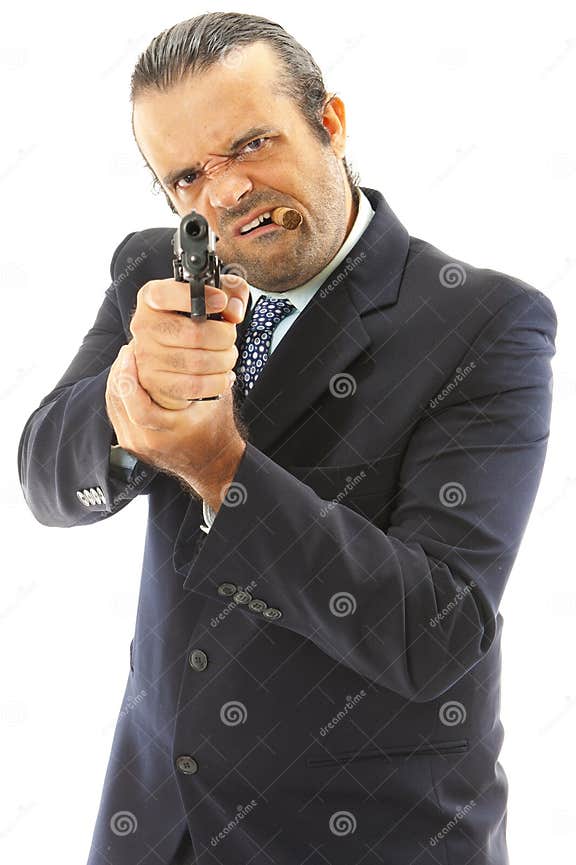 Man and Firegun stock photo. Image of isolated, agent - 18239720