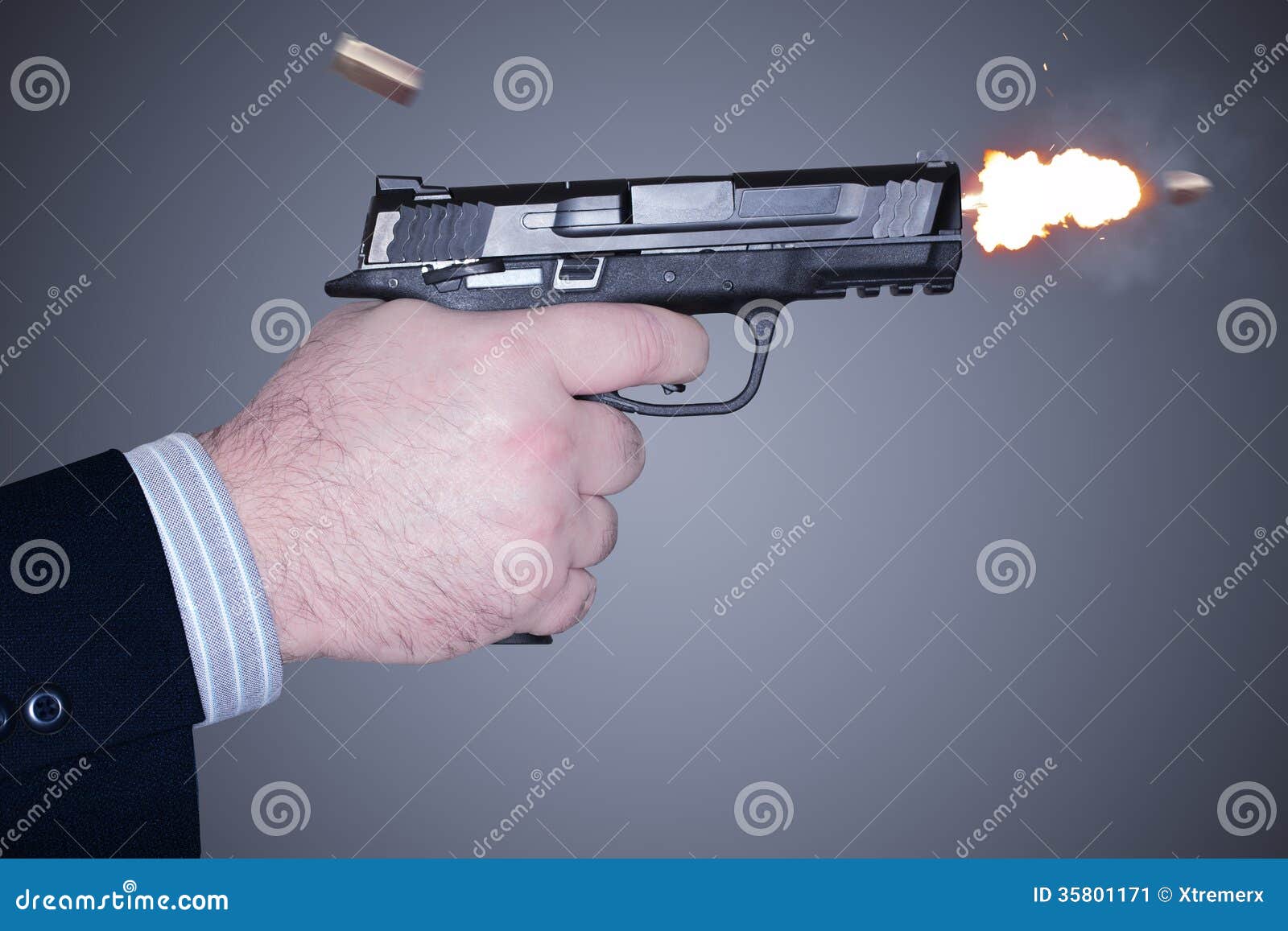Man Firing A Gun Stock Image - Image: 35801171