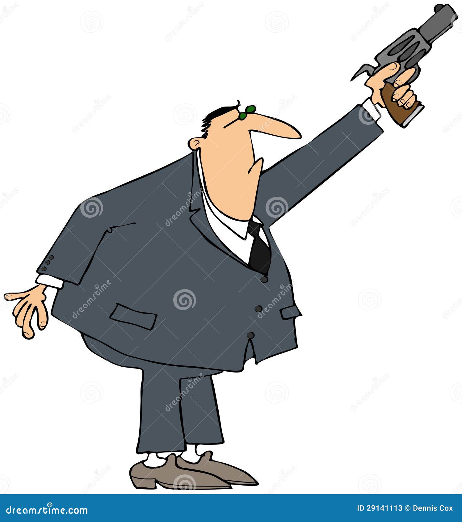 Man Firing a Pistol in the Air Stock Illustration - Illustration of ...