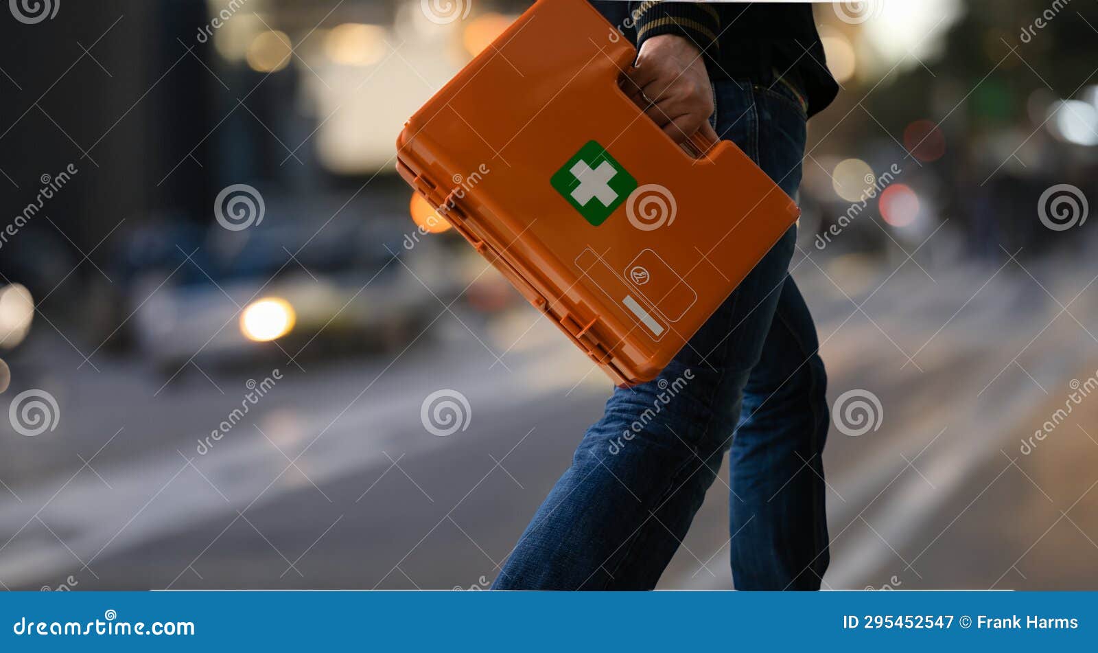 Man with First Aid Kit is Running To Help. Stock Image - Image of ...