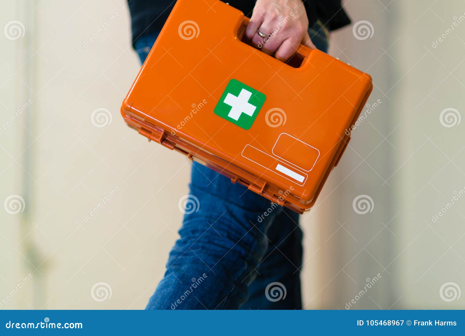 Man with First Aid Kit Runs To Help Stock Image - Image of cross ...