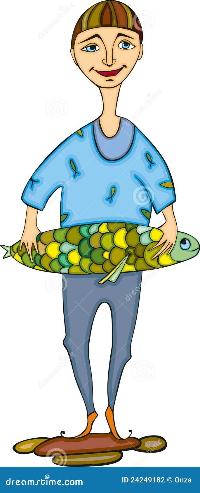 Man Fish stock vector. Illustration of young, person - 24249182