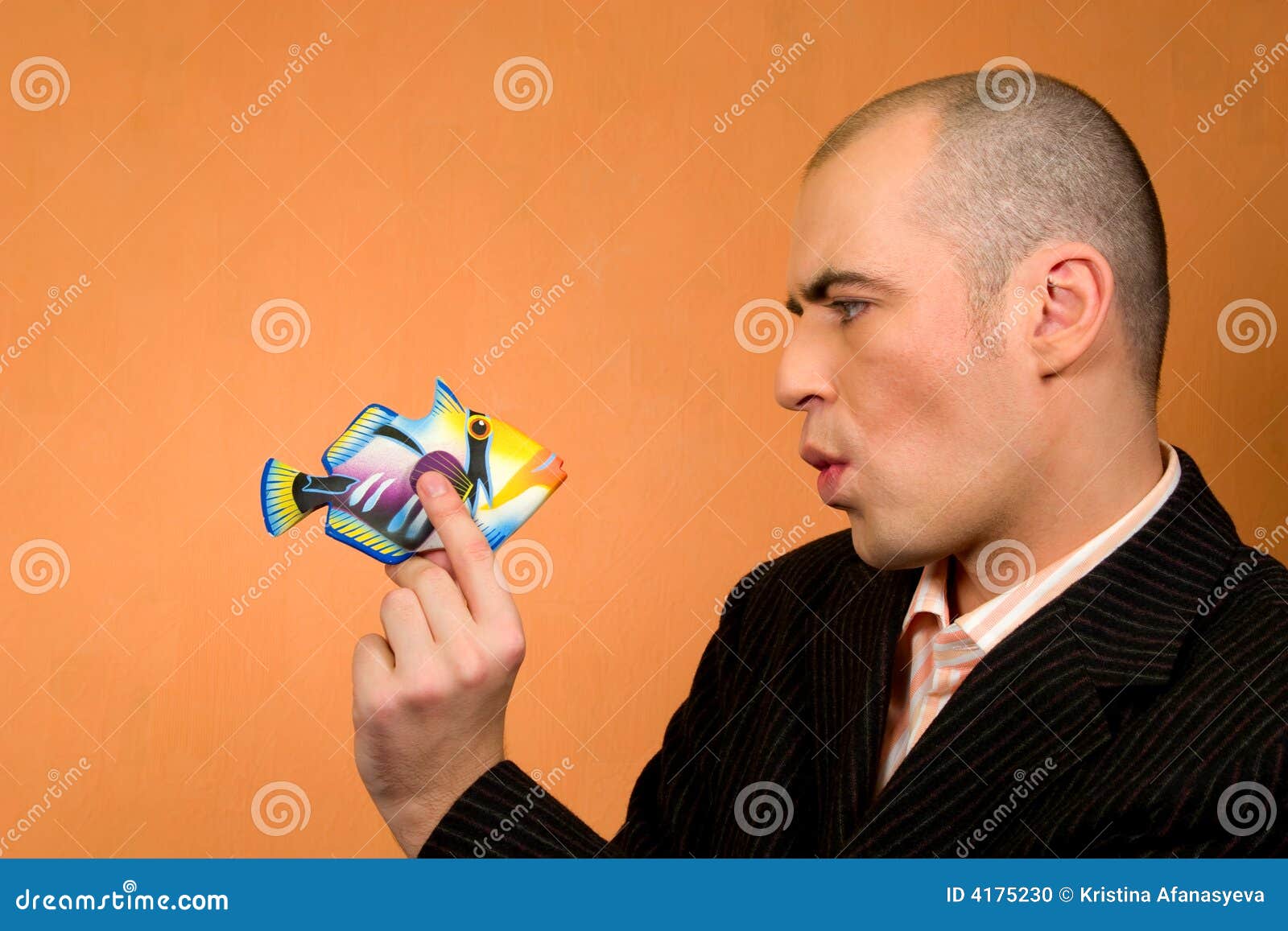 Man and Fish stock photo. Image of wonder, business, finger - 4175230