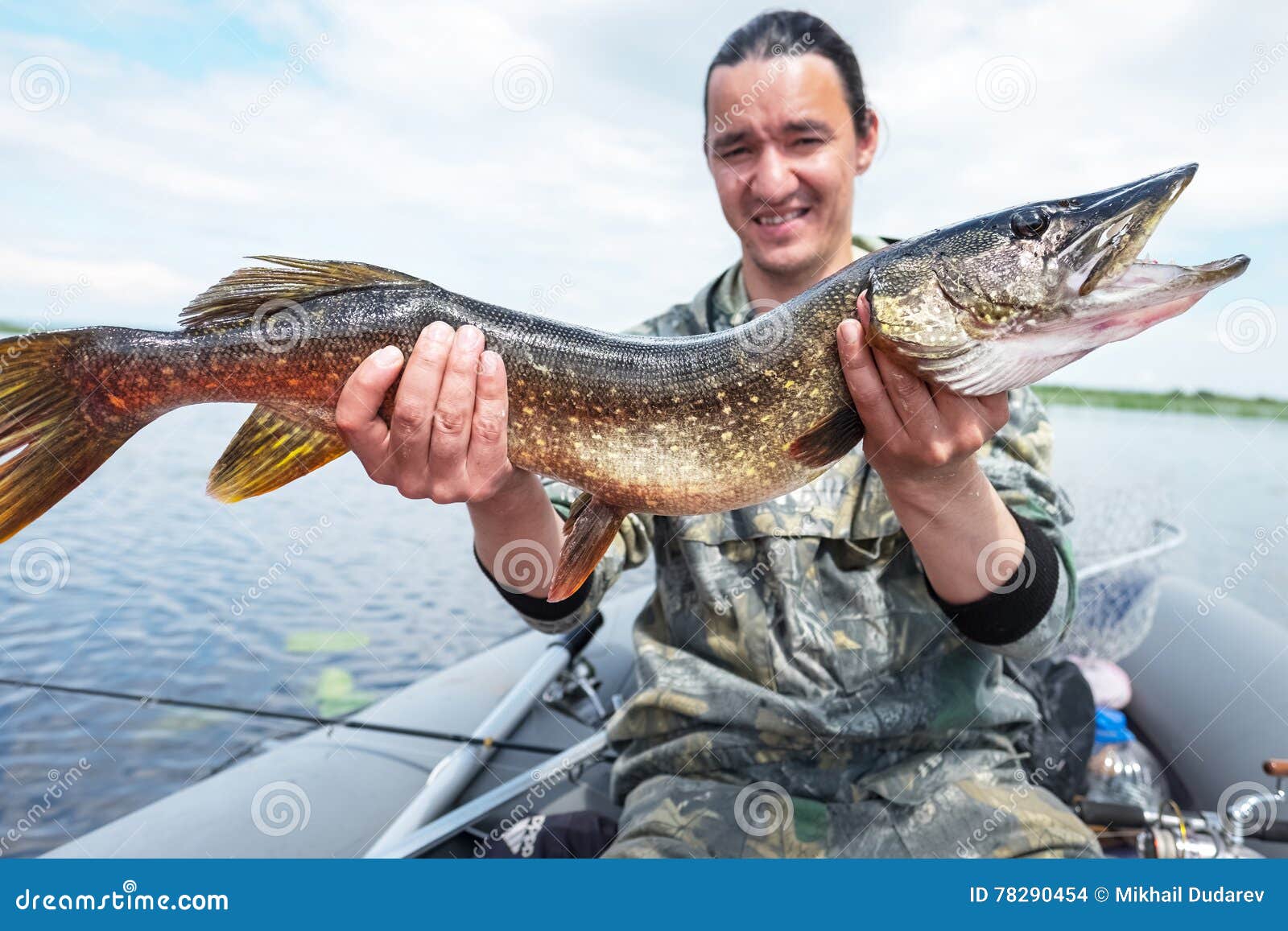 Man with a fish stock photo. Image of river, freshwater - 78290454