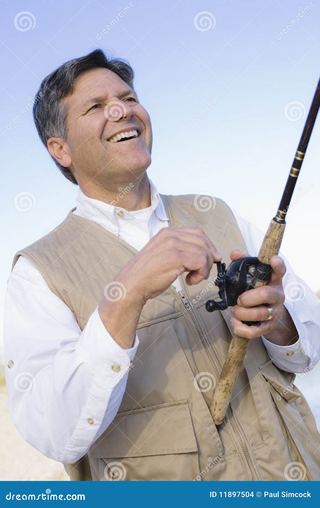 Man Fishing stock photo. Image of person, smiling, blue - 11897504