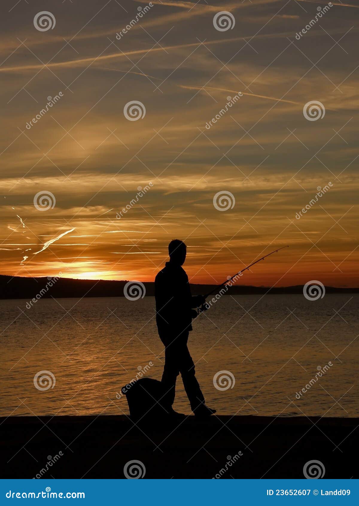 Man fishing stock image. Image of dawn, fish, coastline - 23652607