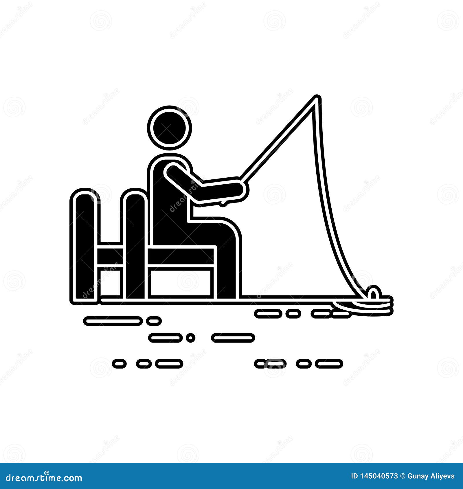 Man is Fishing Icon. Element of Camping for Mobile Concept and Web Apps ...