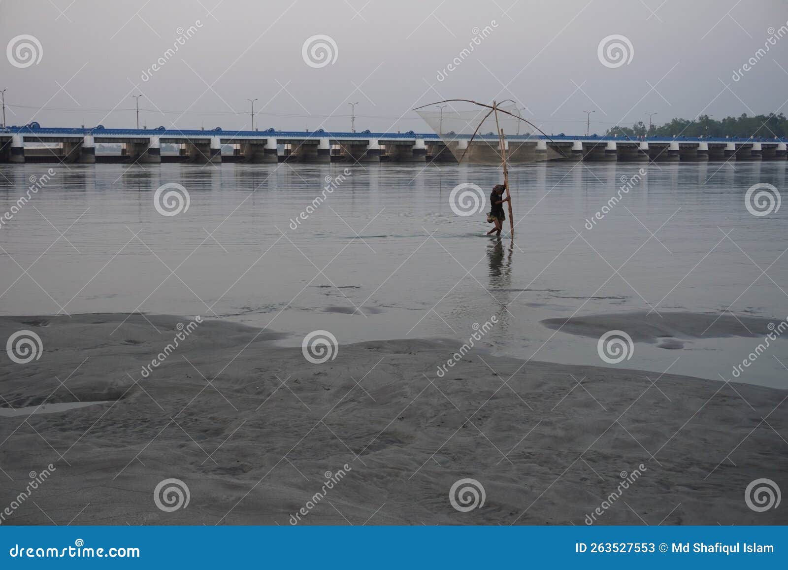 Hatibandha, Babgladesh-November 17th 2022-a Man Fishing in the River by ...