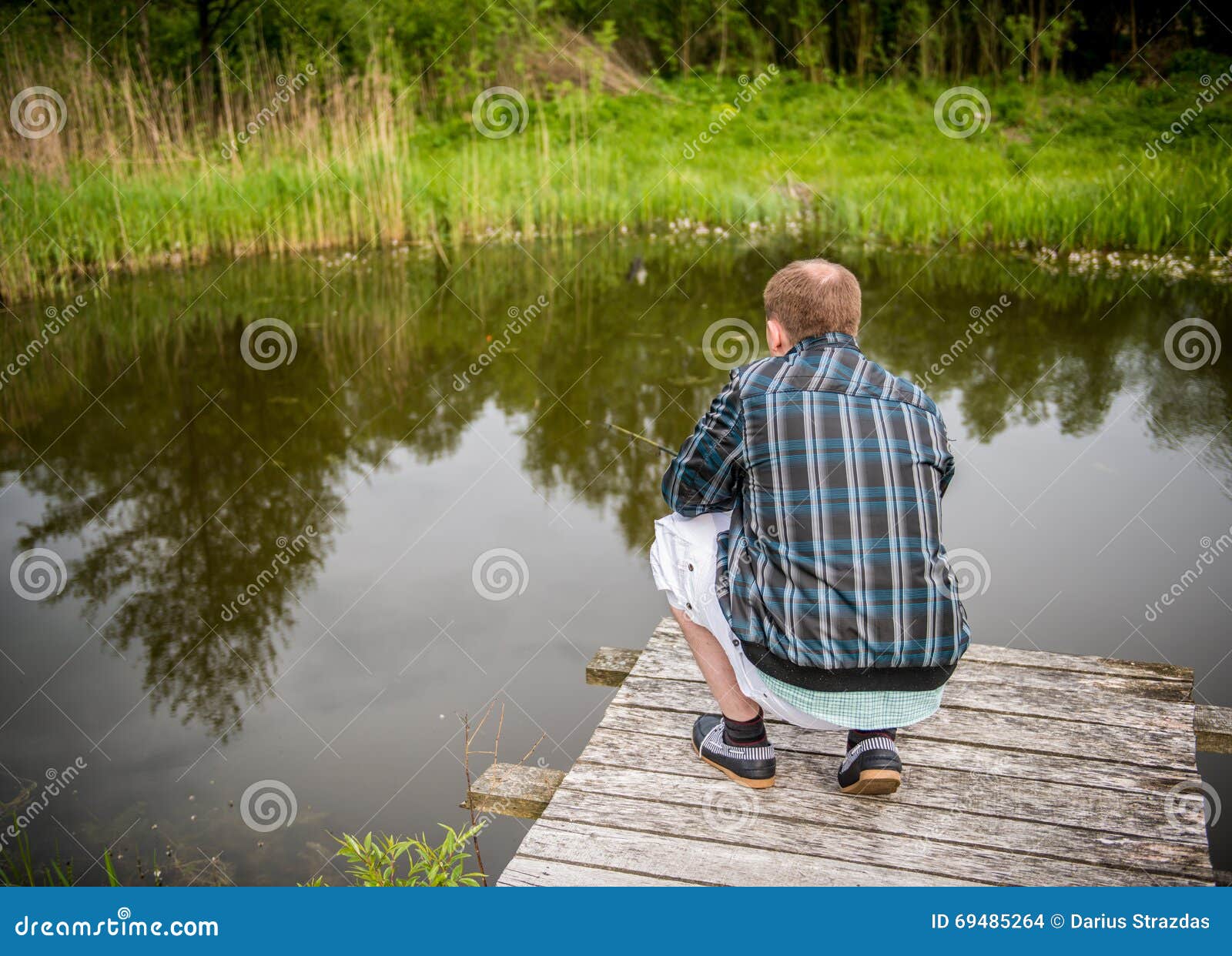 Man fishing stock photo. Image of fisherman, water, tree - 69485264