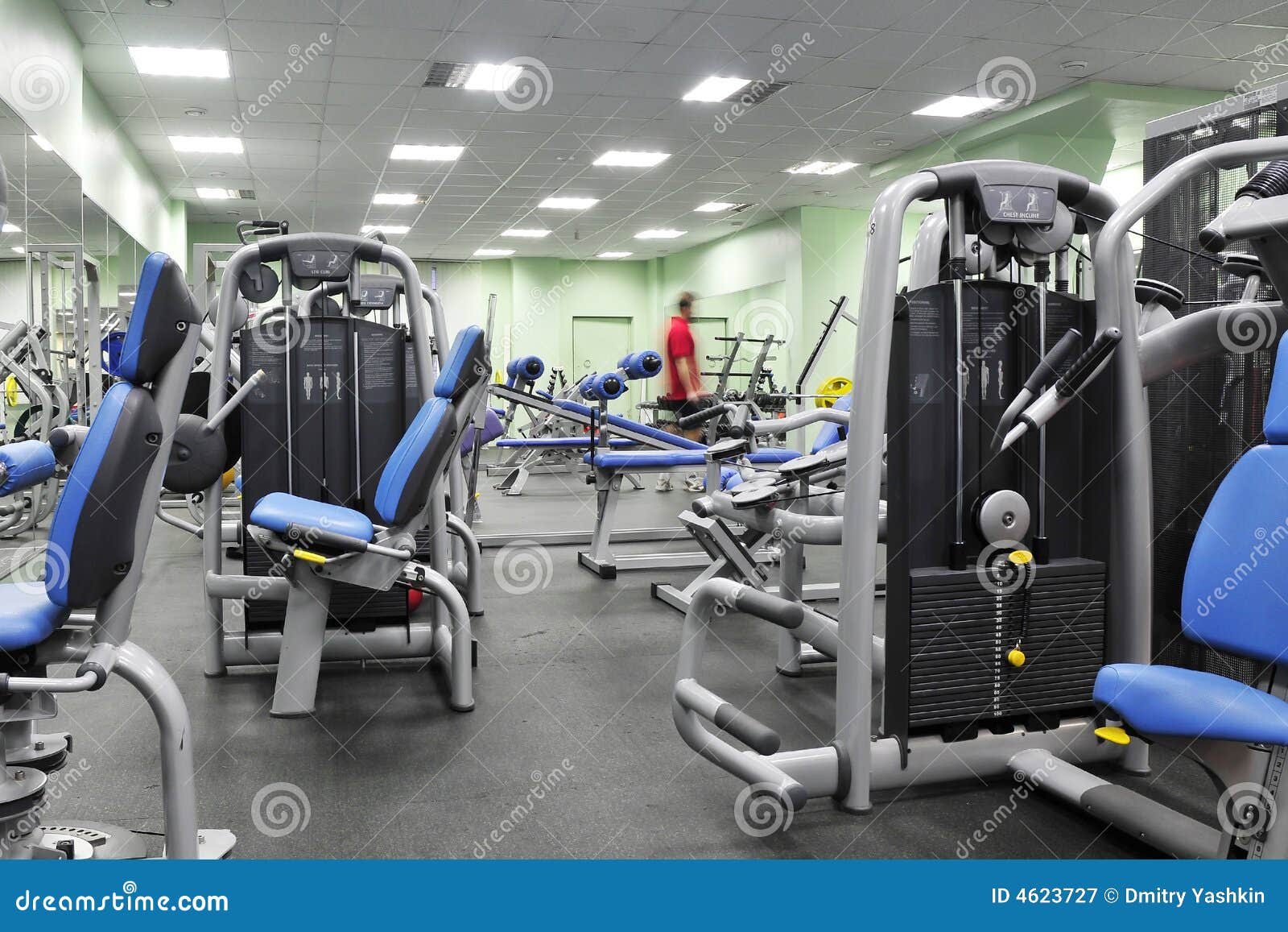 Man in fitness club stock image. Image of active, machines - 4623727