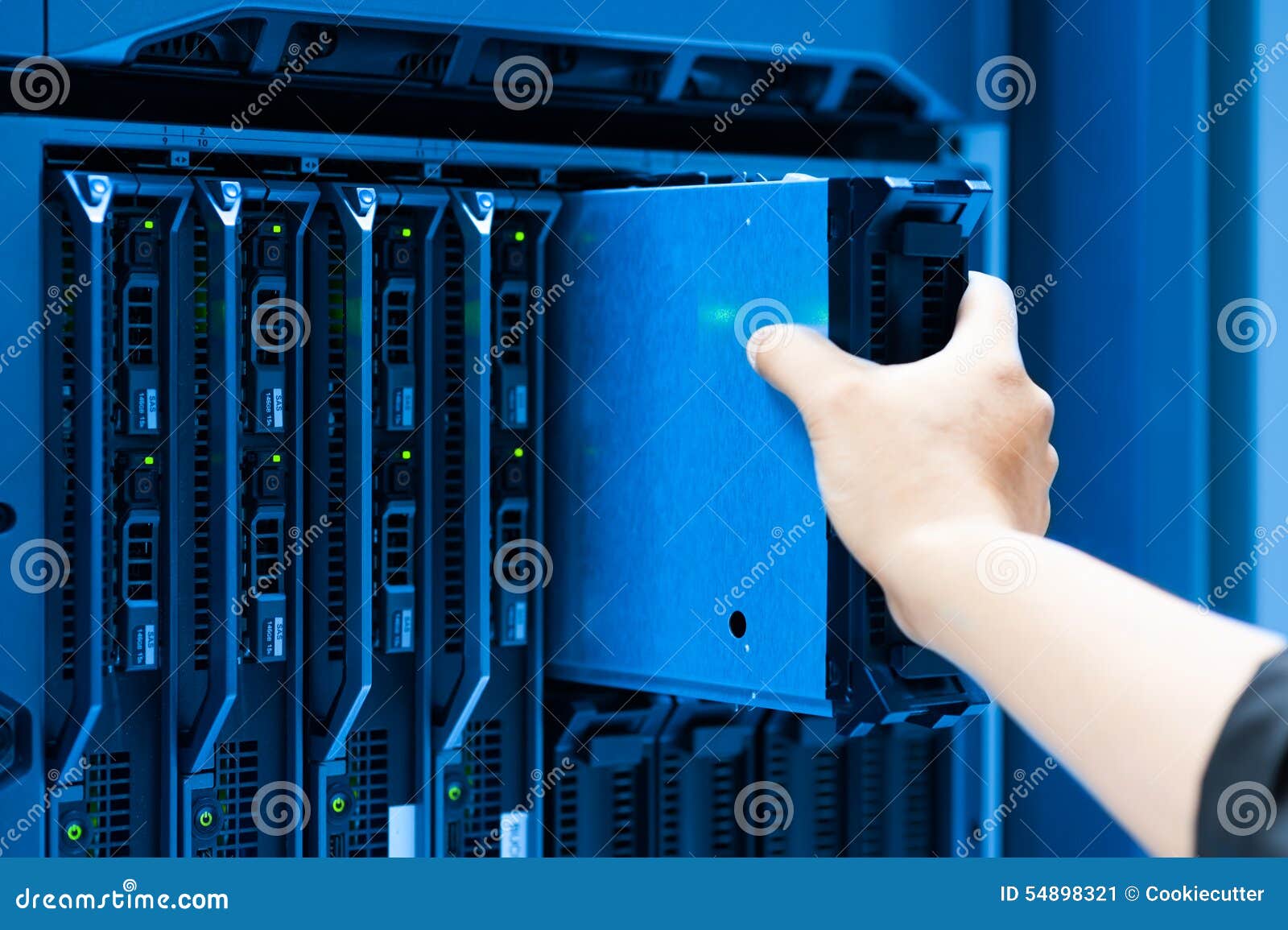 Man Fix Server Network in Data Center Room Stock Image - Image of data ...
