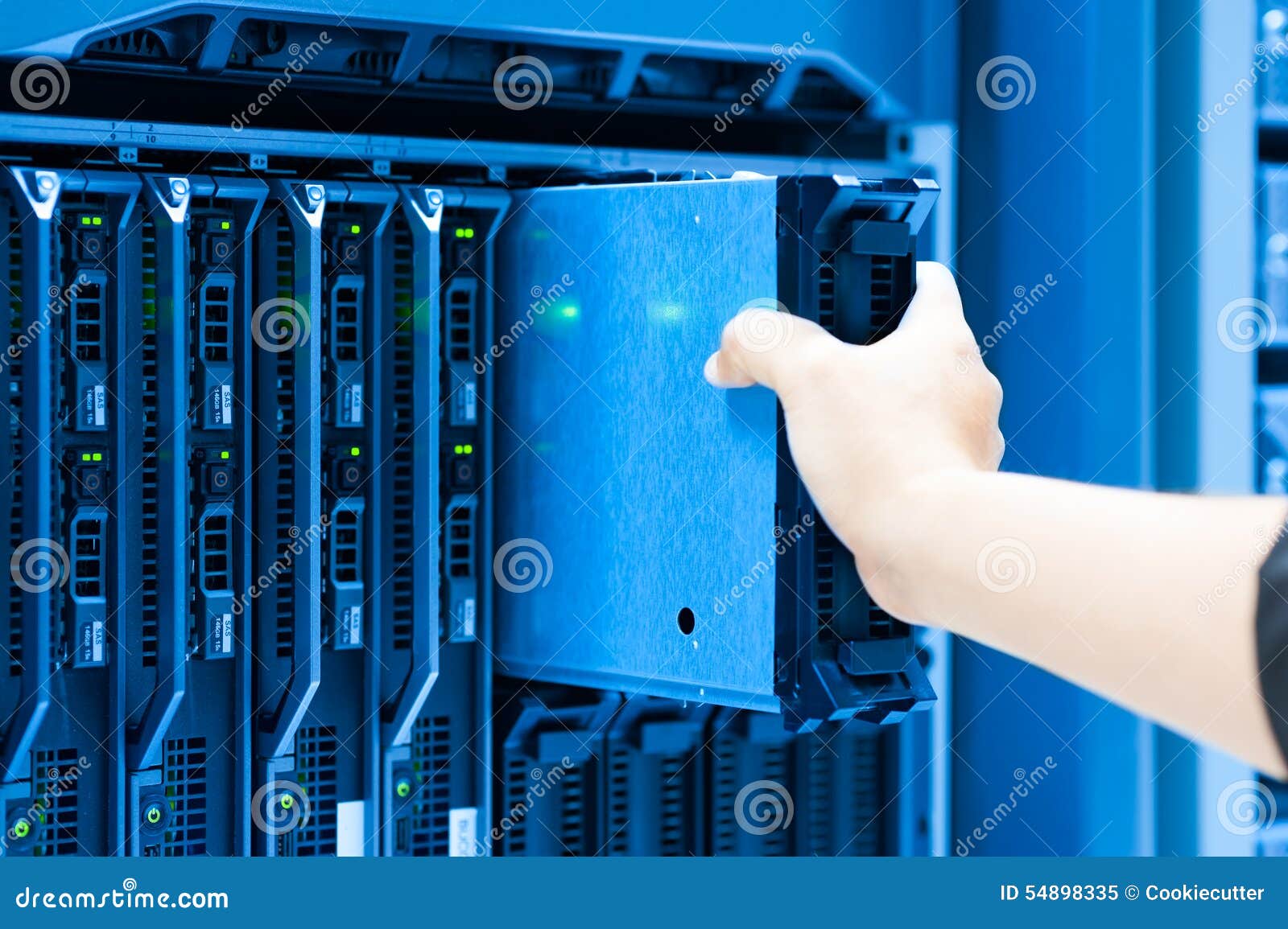 Man Fix Server Network in Data Center Room Stock Image - Image of tech ...