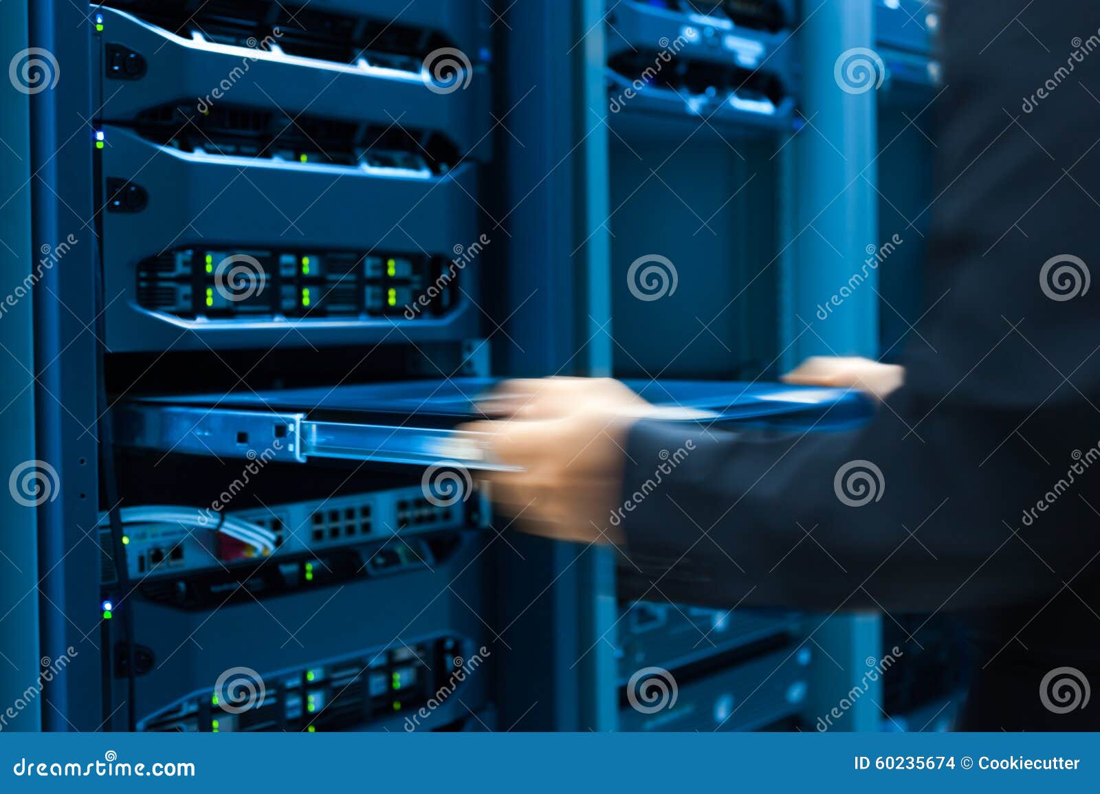 Man Fix Server Network in Data Center Room Stock Photo - Image of ...