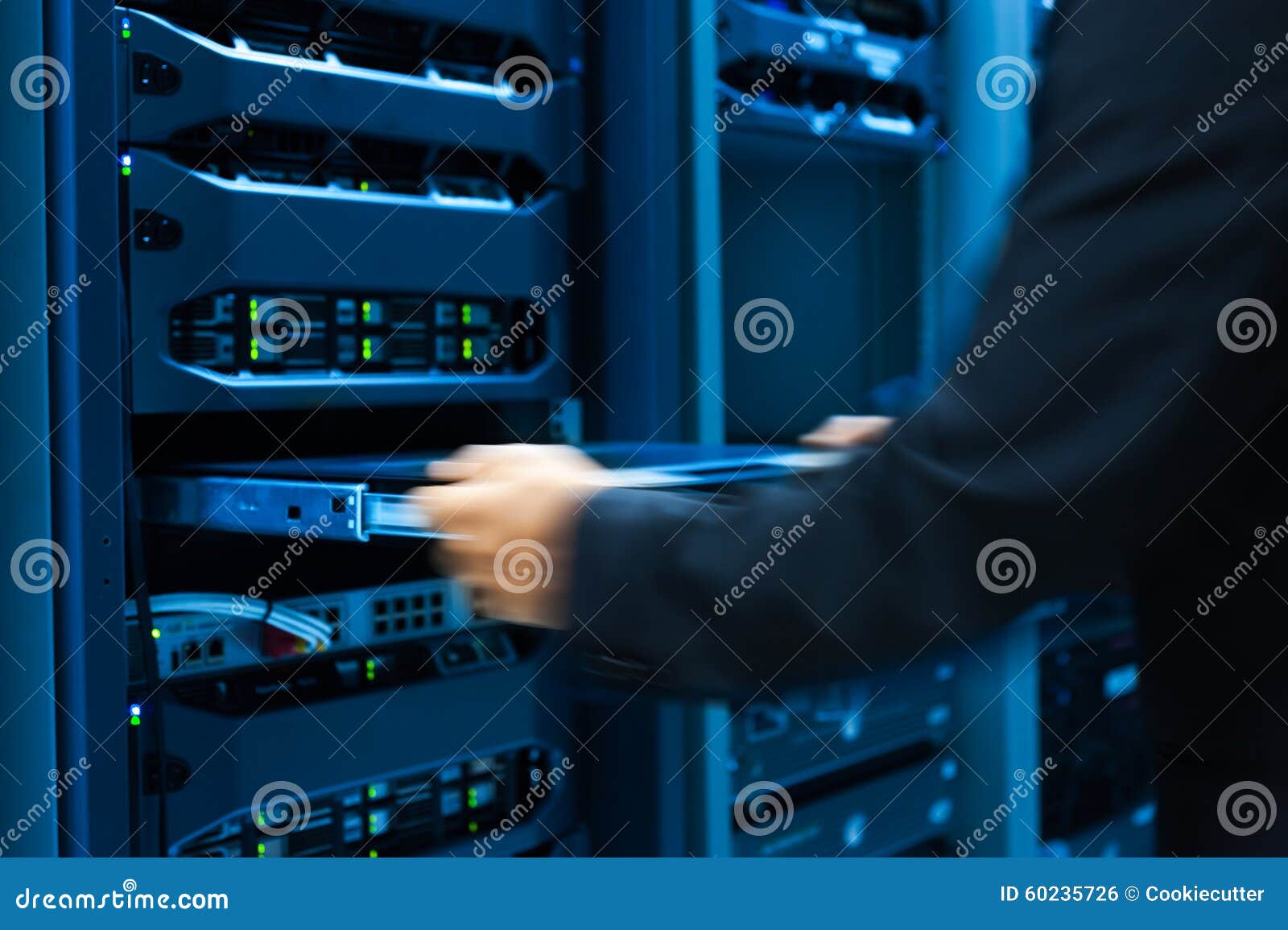 Man Fix Server Network in Data Center Room Stock Photo - Image of ...