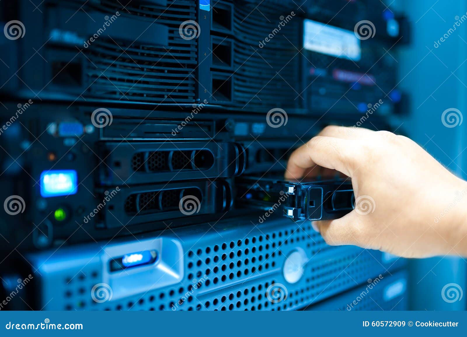 Man Fix Server Network in Data Center Room Stock Image - Image of wired ...