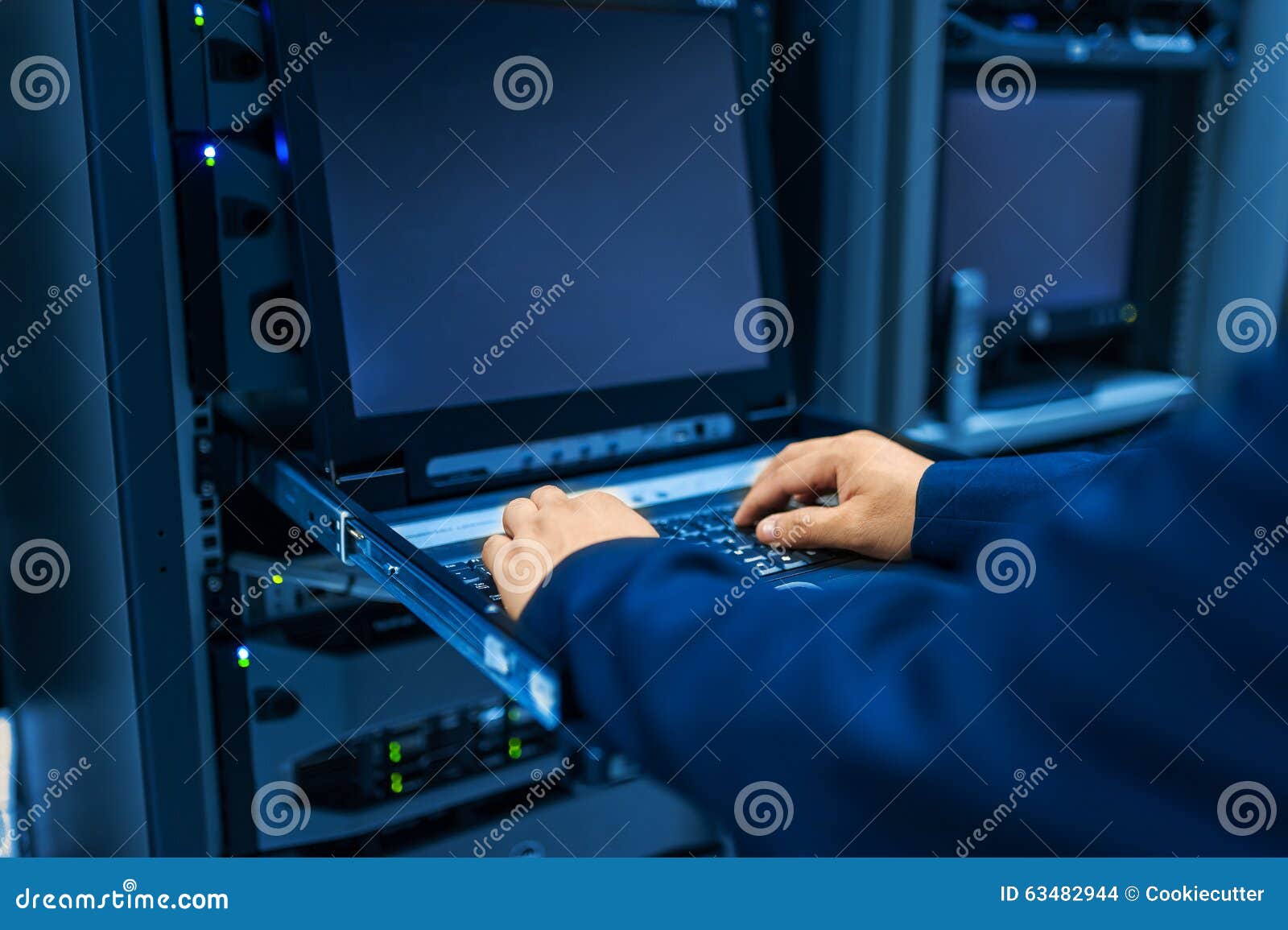 Man Fix Server Network in Data Center Room Stock Photo - Image of wired ...
